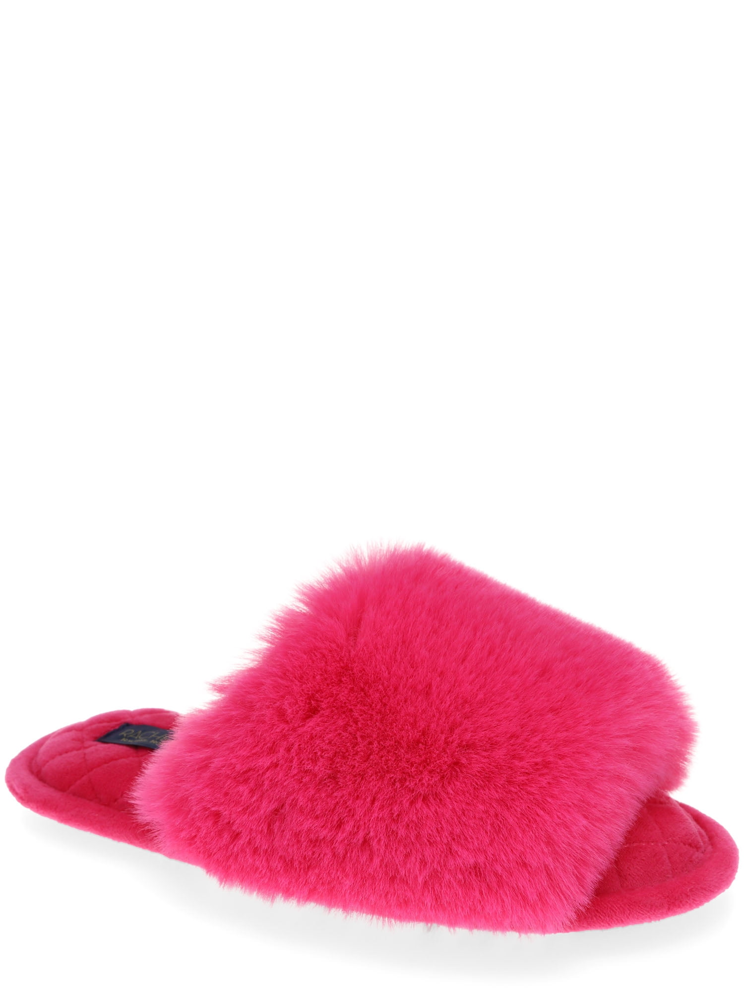 RACHEL Rachel Roy Women's Open Toe Plush Cozy Slide Slippers - Walmart.com
