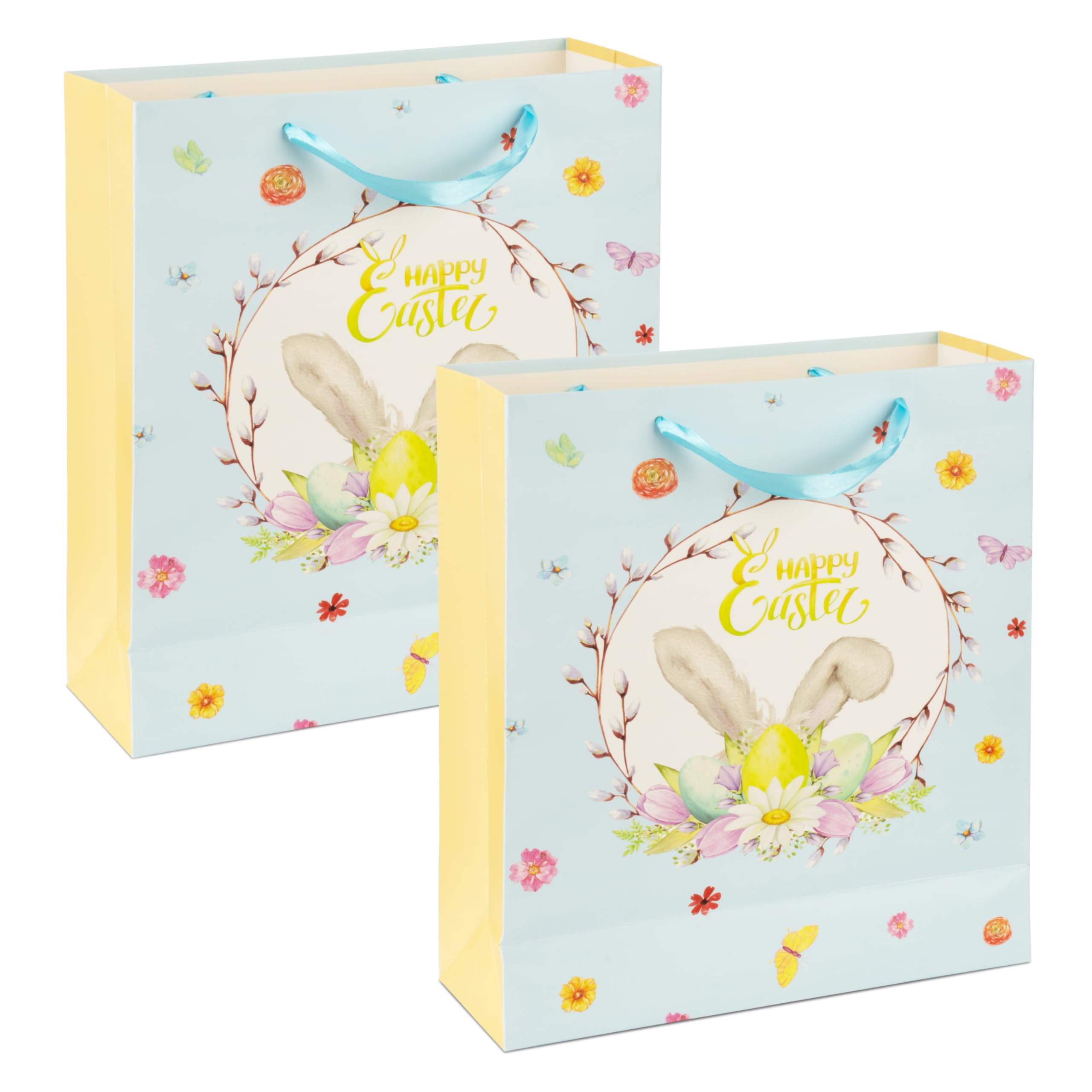 RACHELLE'S Easter Gift Bags with Handles (2 Pack) - Bunny Design ...