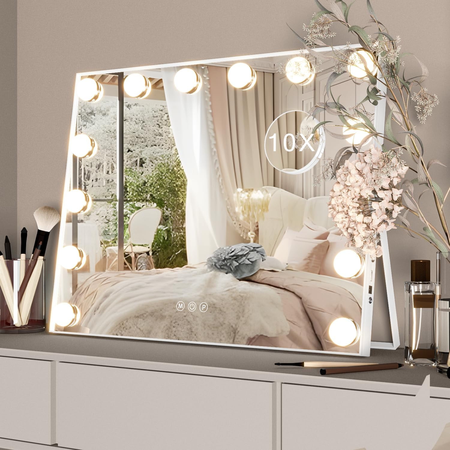 RACHMADES Vanity Mirror with Lights, Hollywood Makeup Mirror, Large ...