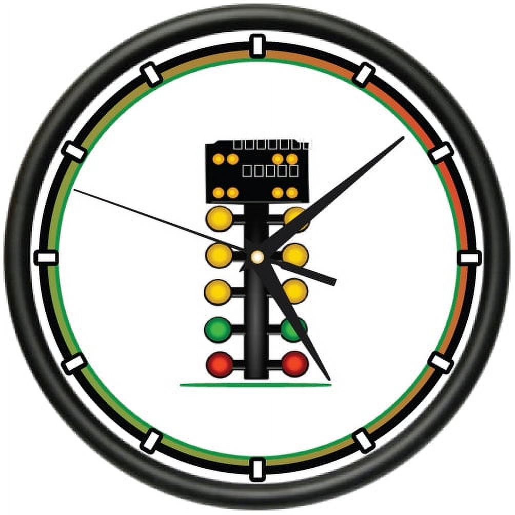 RACE FLAG Wall Clock checkered drag racers stock car gift - Walmart.com
