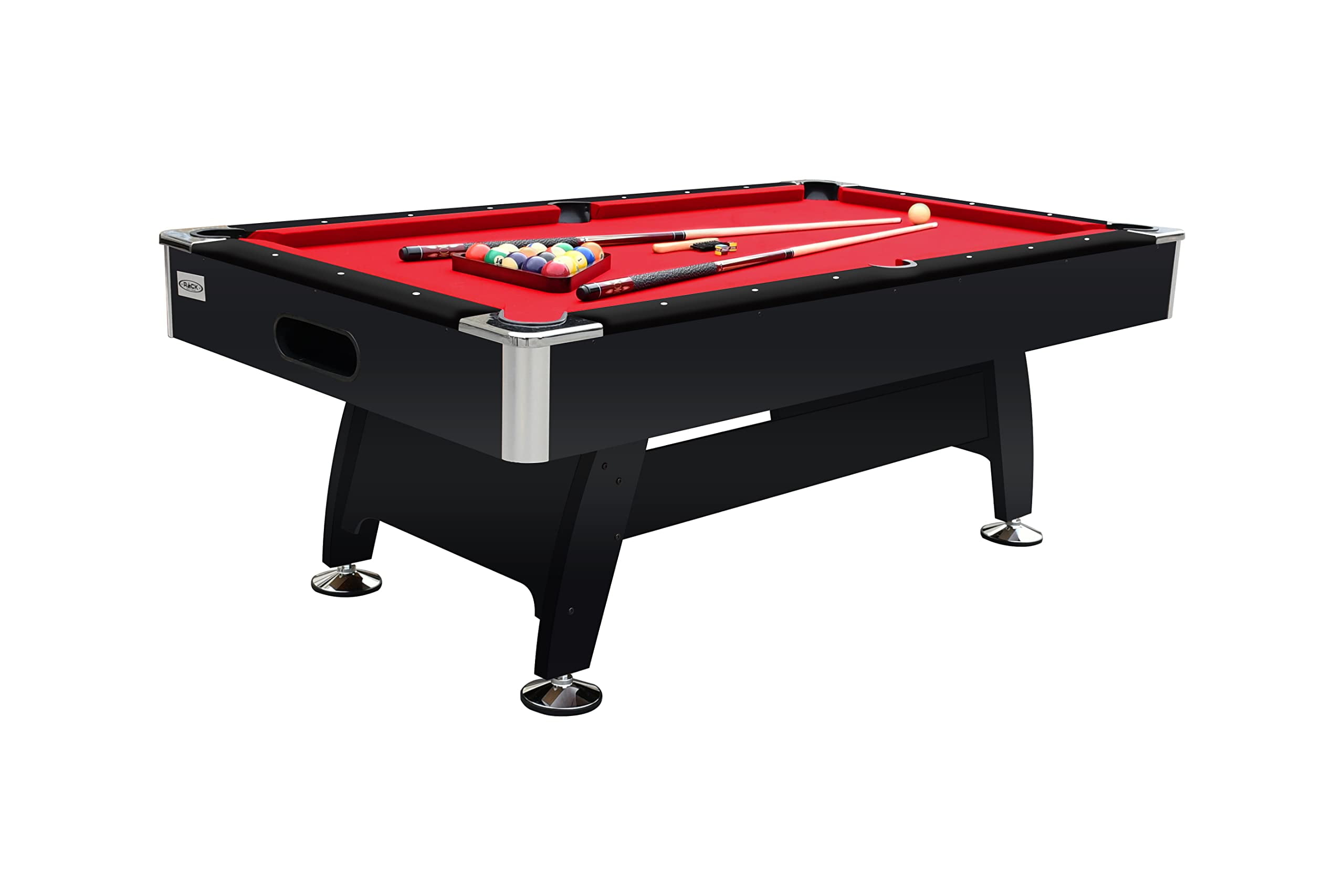 RACK Draco 7-Foot Tournament Billiard/Pool Table (Red Felt with Black ...