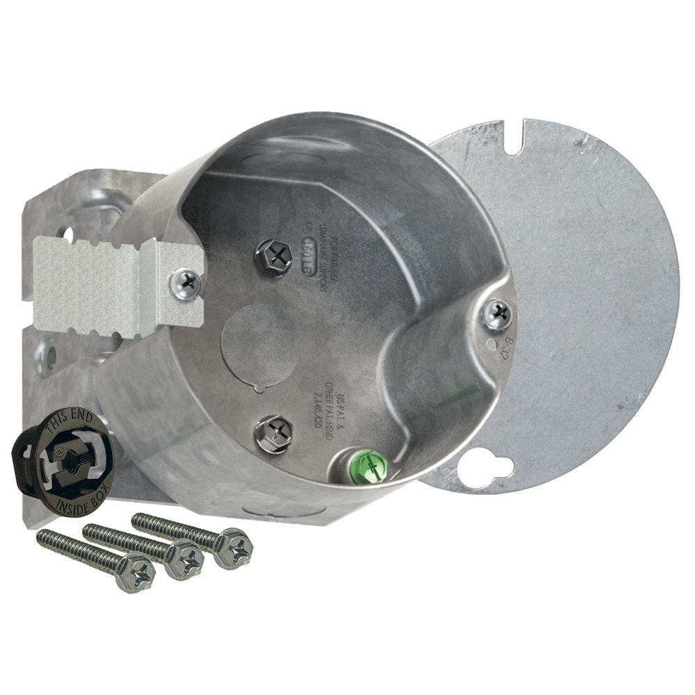 RACO 294 Round Ceiling Fan Support Box, FA Style Bracket, 4" x 2-1/8 ...
