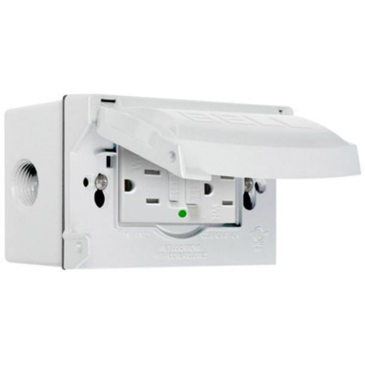 RACO 5874-6S Weatherproof Self-Test GFCI Outlet Kit, White, 15A, 125V ...