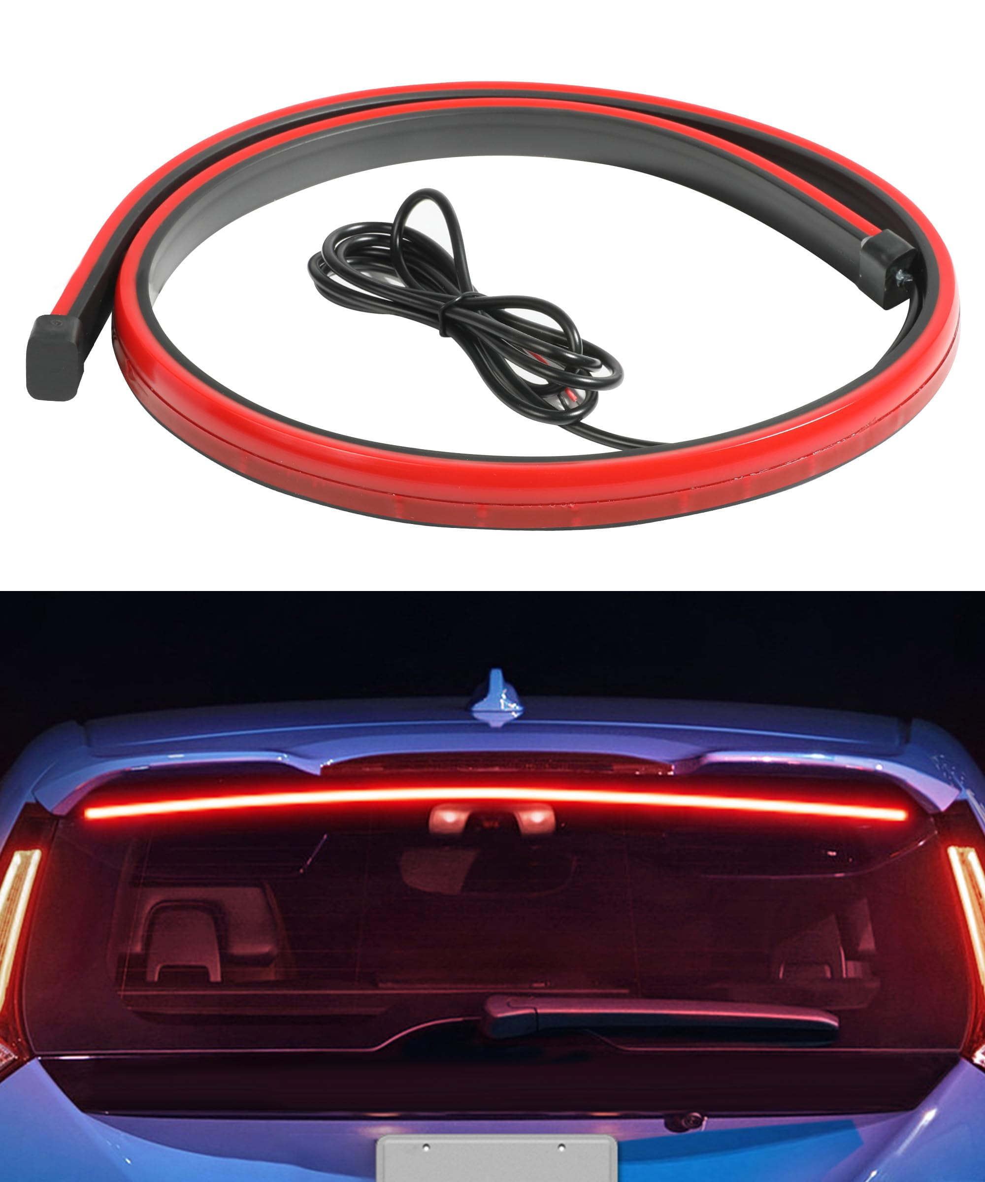 RACOONA 35 inch 3rd KEF16 Brake LED DC12V Flexible High Mount Stop ...