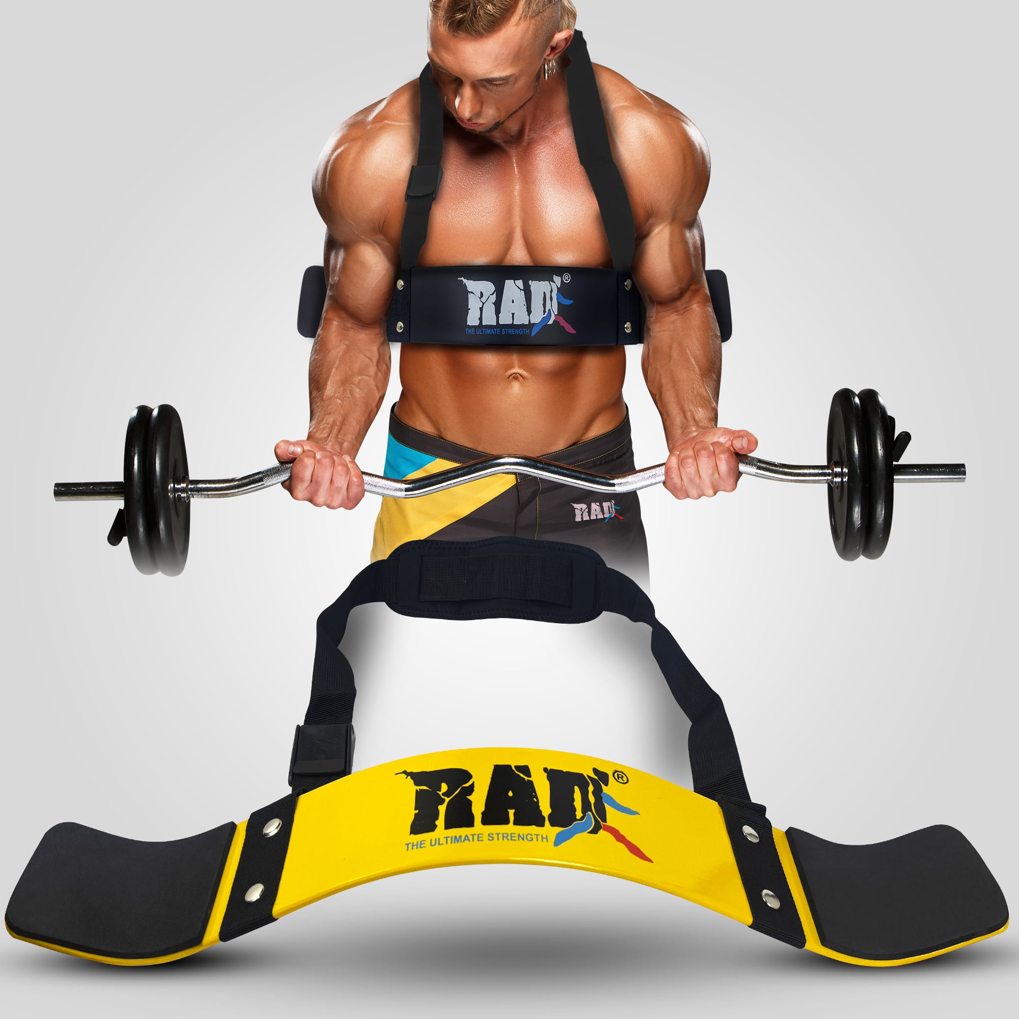 Bicep Support EVO Fitness Weightlifting Ar Blaster Biceps Isolator Gy ...