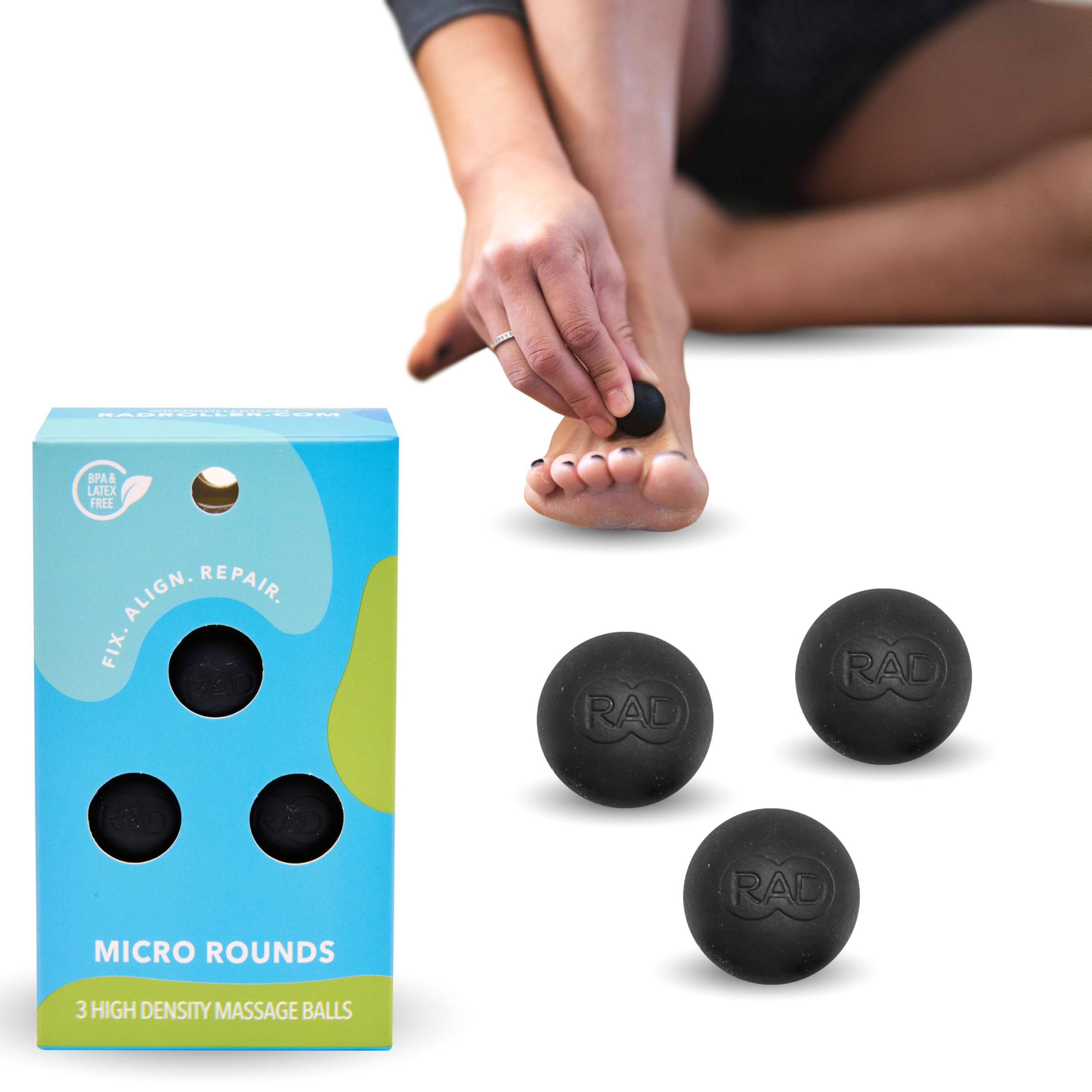 RAD Micro Rounds Myofascial MMF7 Release Balls (Set of High Density ...