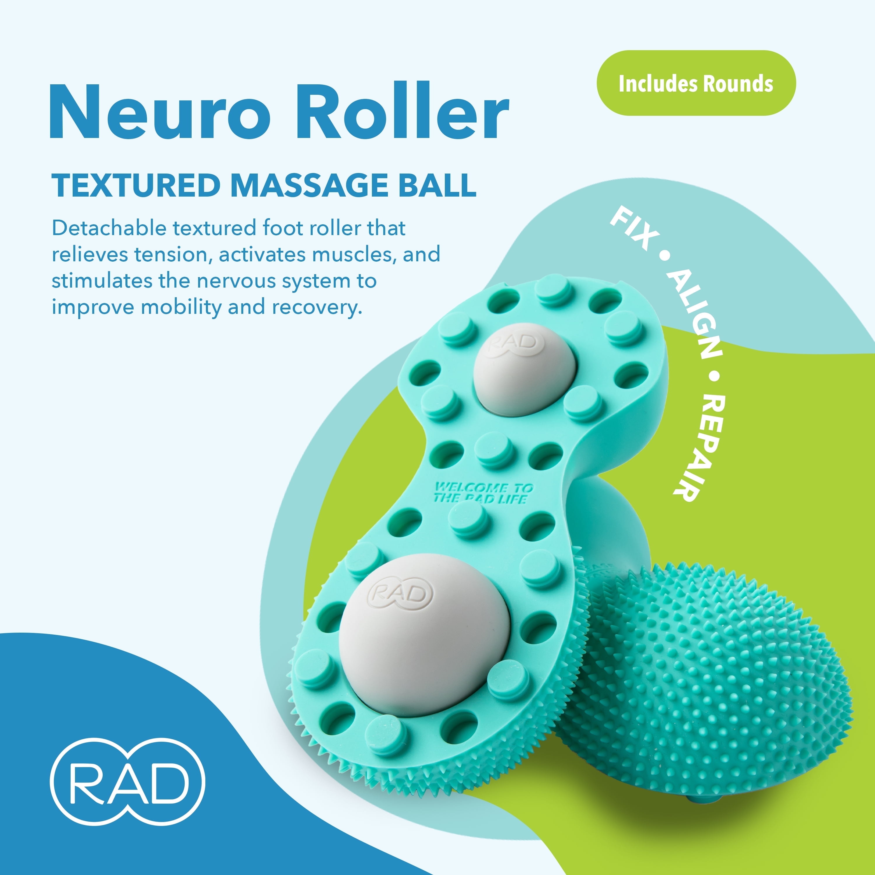 Rollers Marbles RAD Medium Density Of The Myofascial Release Tool Self ...