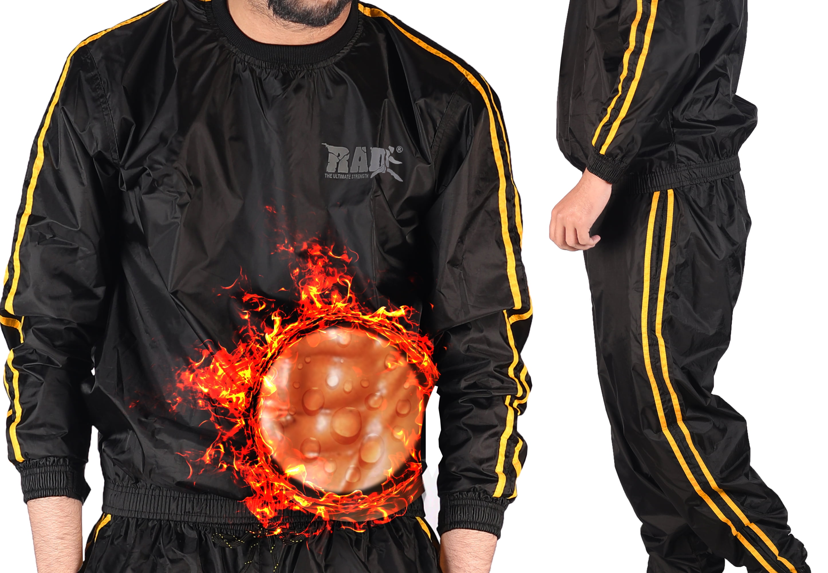RAD Sauna Suit Men and Women, Weight Loss Sweat Suit, Gold, 6XL ...