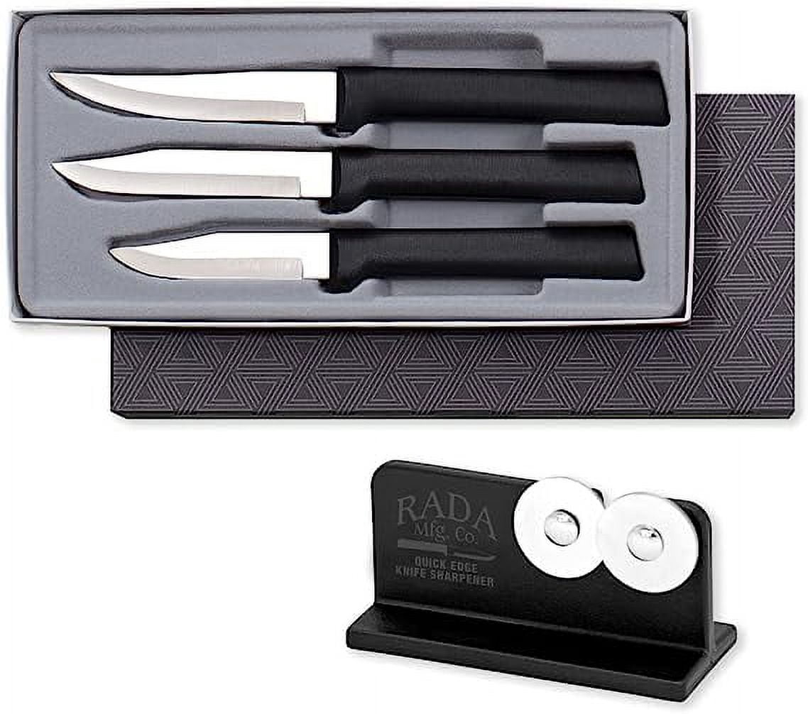 Free Shipping! RADA Set of 3 Black Handled Paring Knives With Knife ...