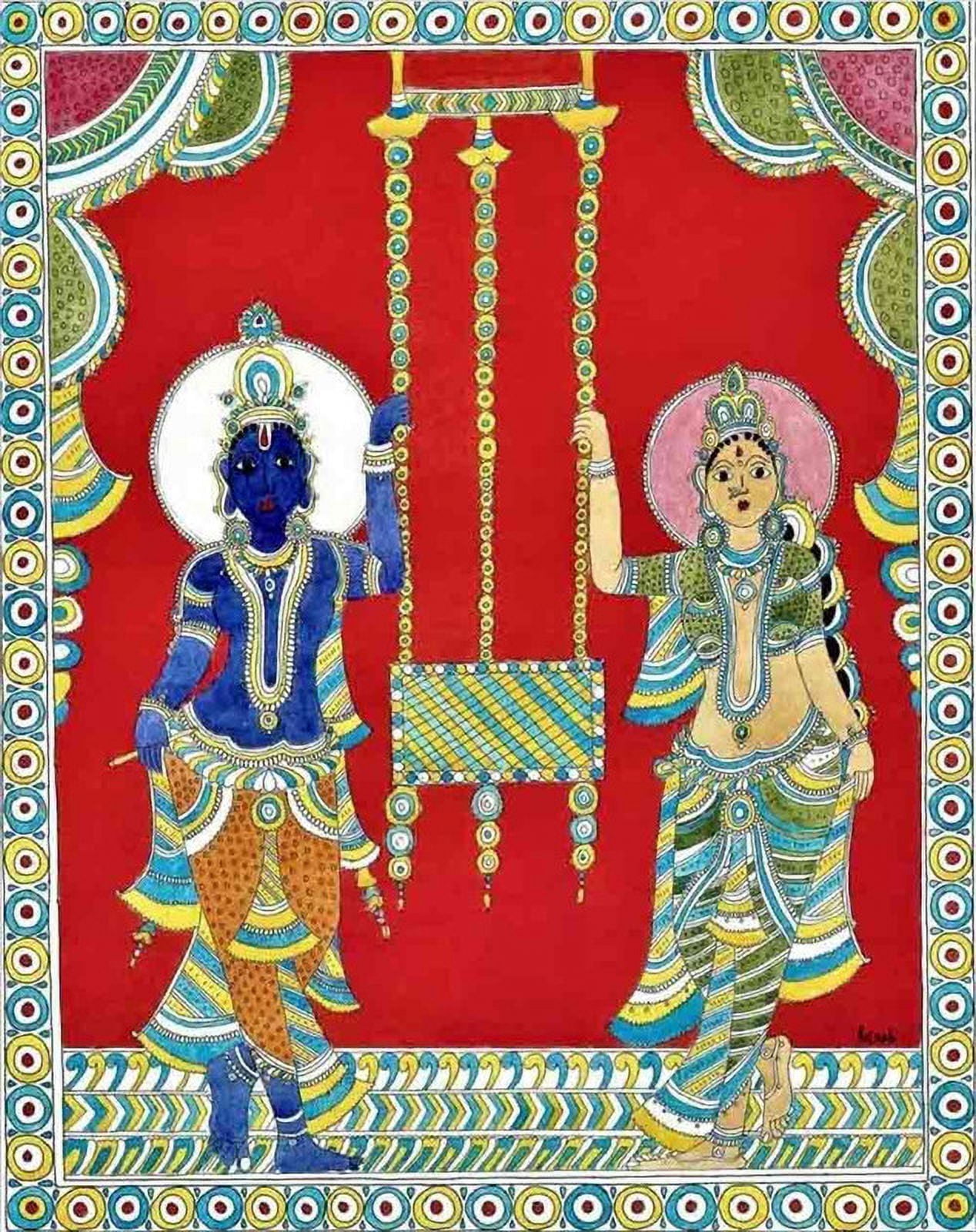 RADHA KRISHNA 1, KALAMKARI PAINTING, LIMITED EDITION A2 GLOSS PRINT ...