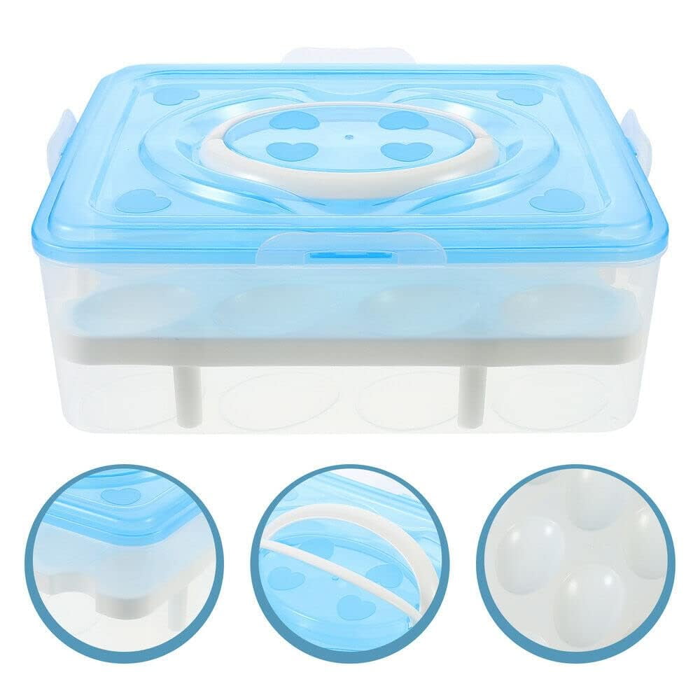 RADHEHUL Double Layer 32 Grid Egg Storage Box for Egg Storage Container ...