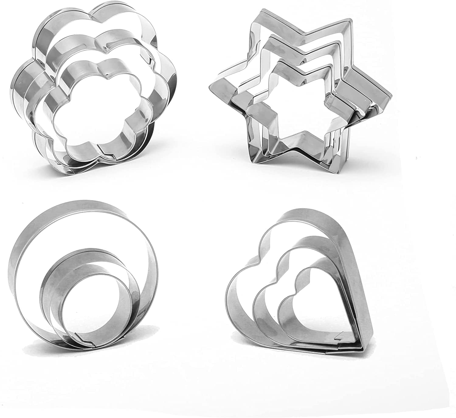 RADHIKA Store 12 Pieces Cookie Cutters Shapes Pastry Cutter Biscuit ...