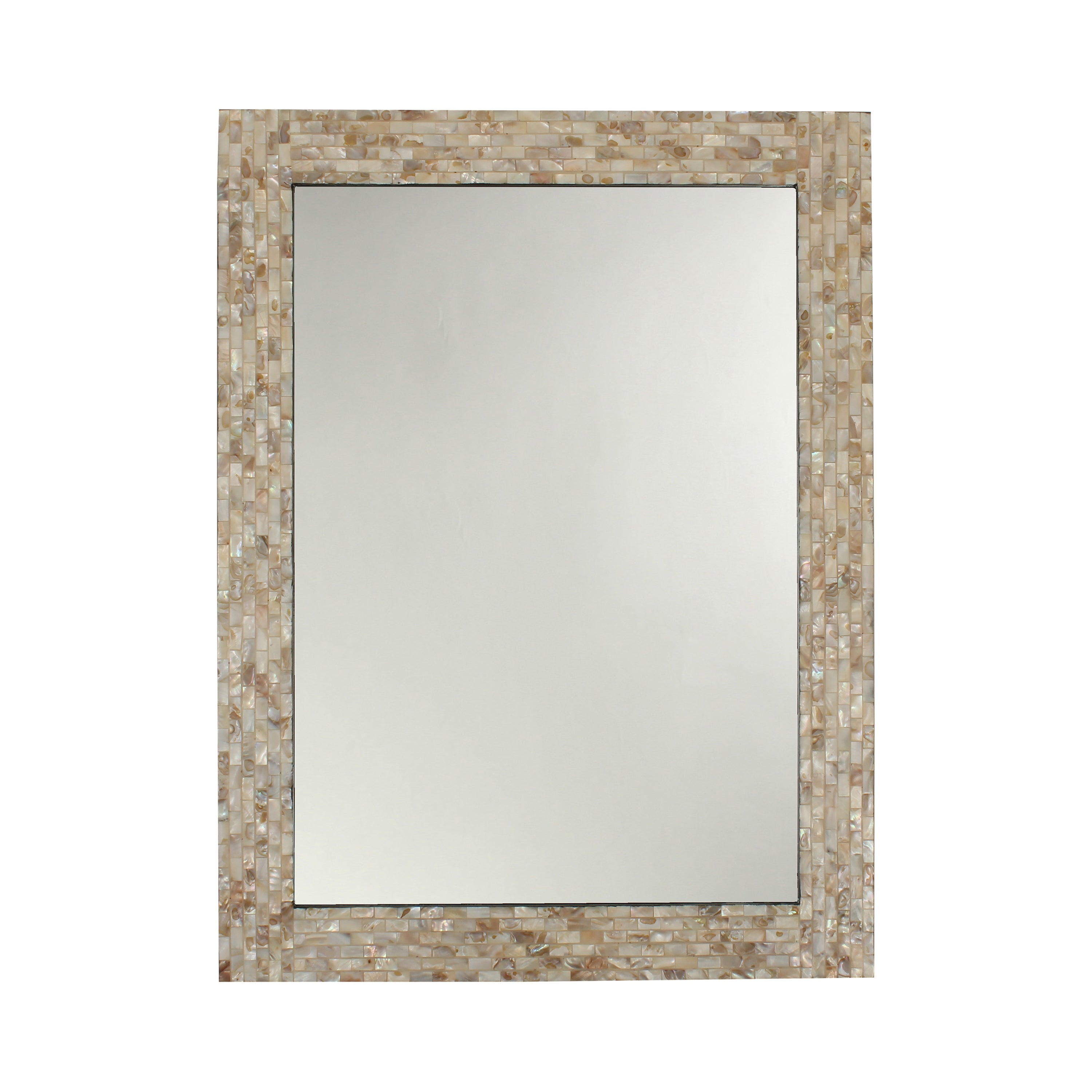 RADIANCE Goods Seashell Finish Rectangular Framed Wall Mirror 32 ...