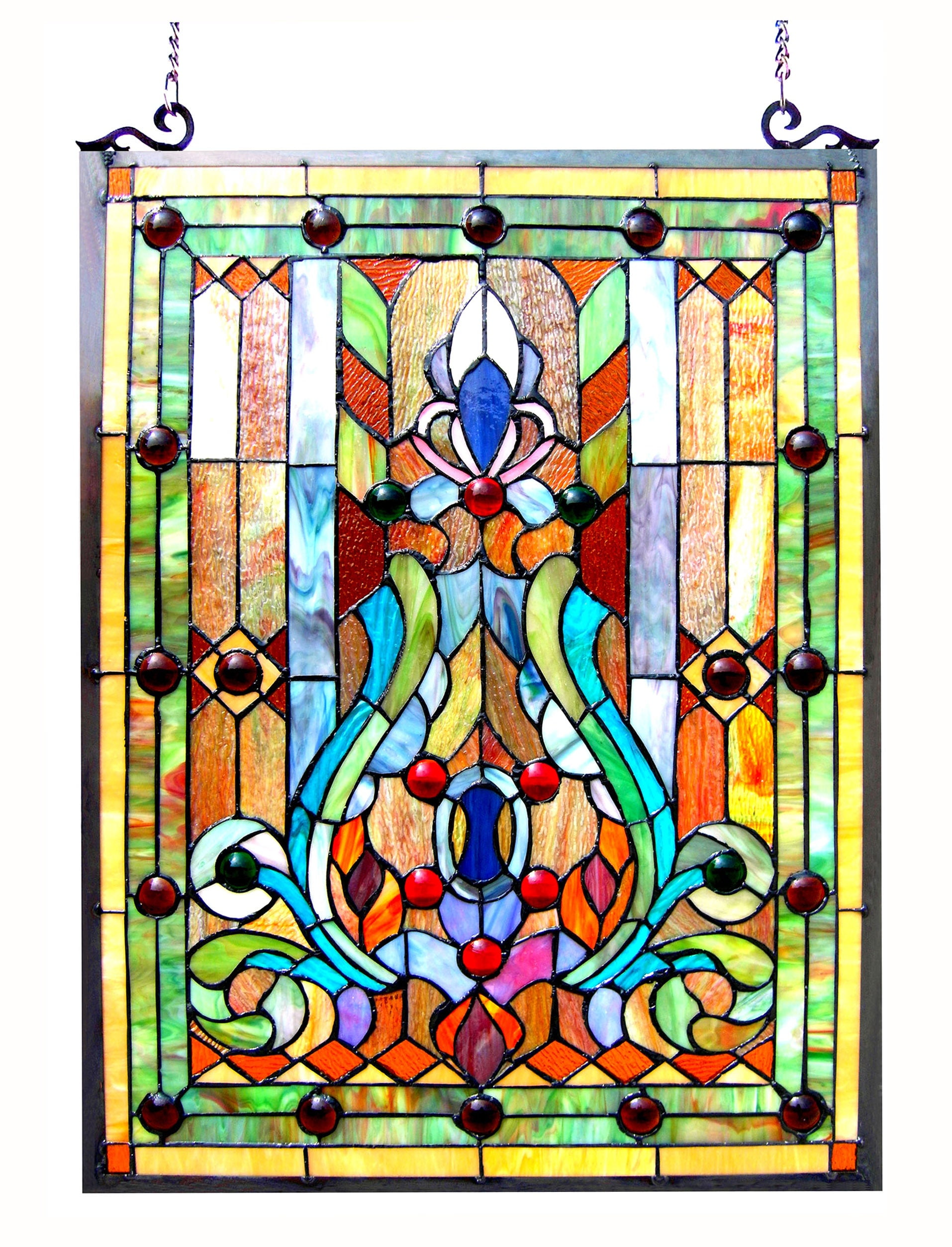 RADIANCE Goods Tiffany-Glass Victorian Window Panel 18x24 - Walmart.com