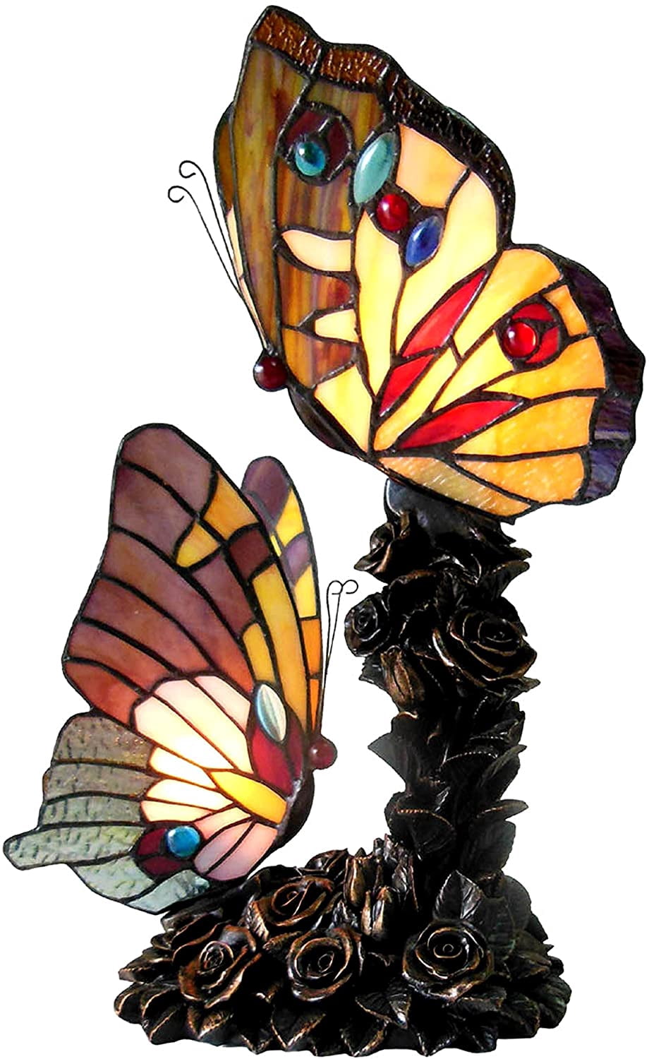 RADIANCE Goods Tiffany-Style 2 Light Butterfly Table Lamp 10" Wide ...