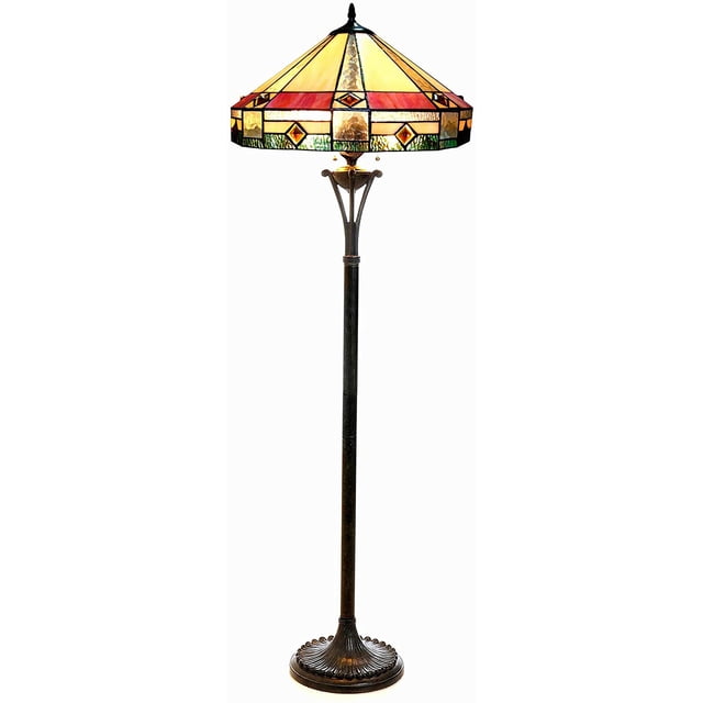 RADIANCE Goods Tiffany-Style 2 Light Mission Floor Lamp 18