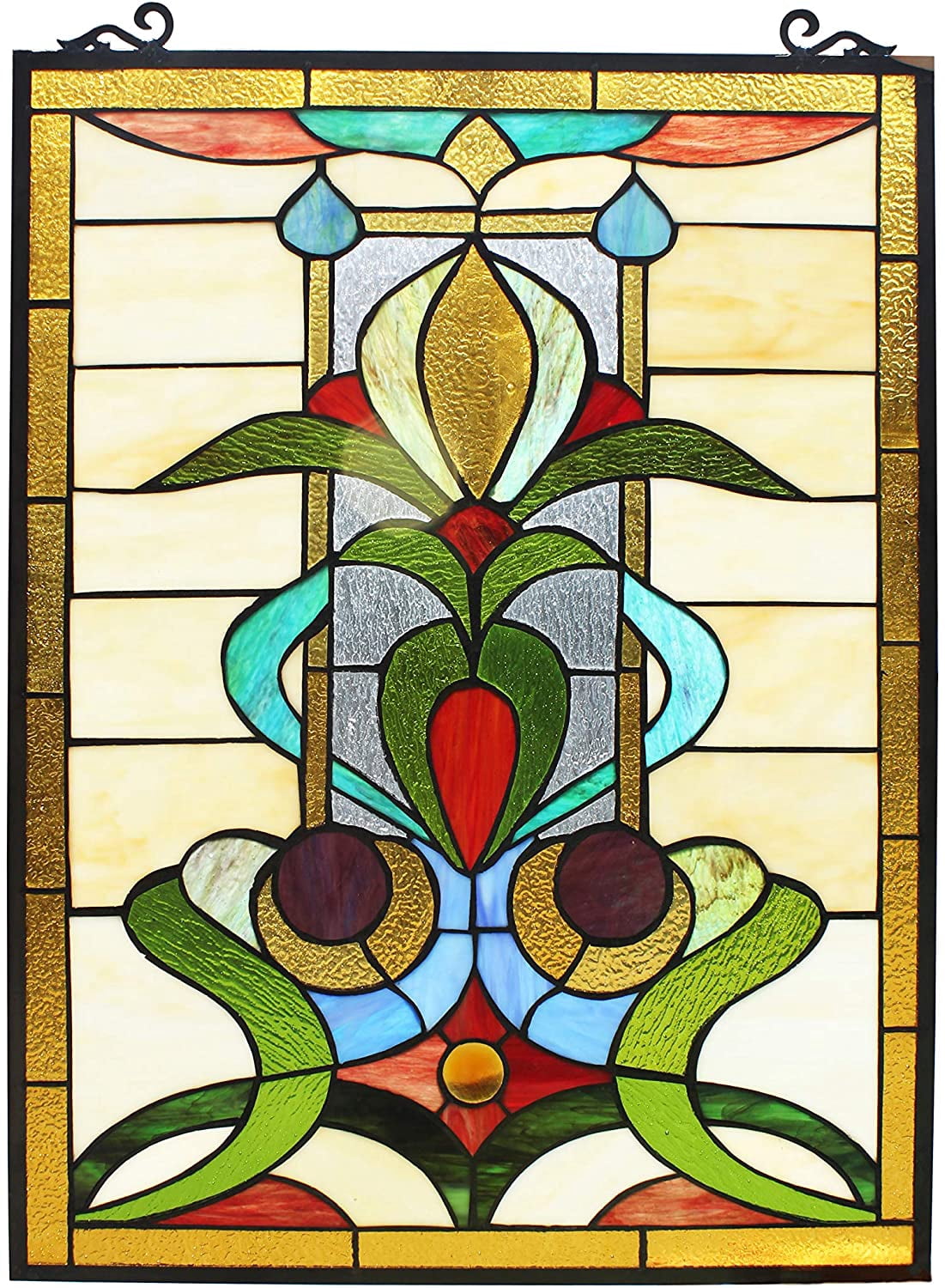 RADIANCE Goods Tiffany-Style Floral Window Panel 24" Height - Walmart.com