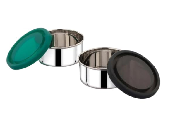 RADIANCE STEEL Set of 2 pcs Round Snack box with Silicone ...