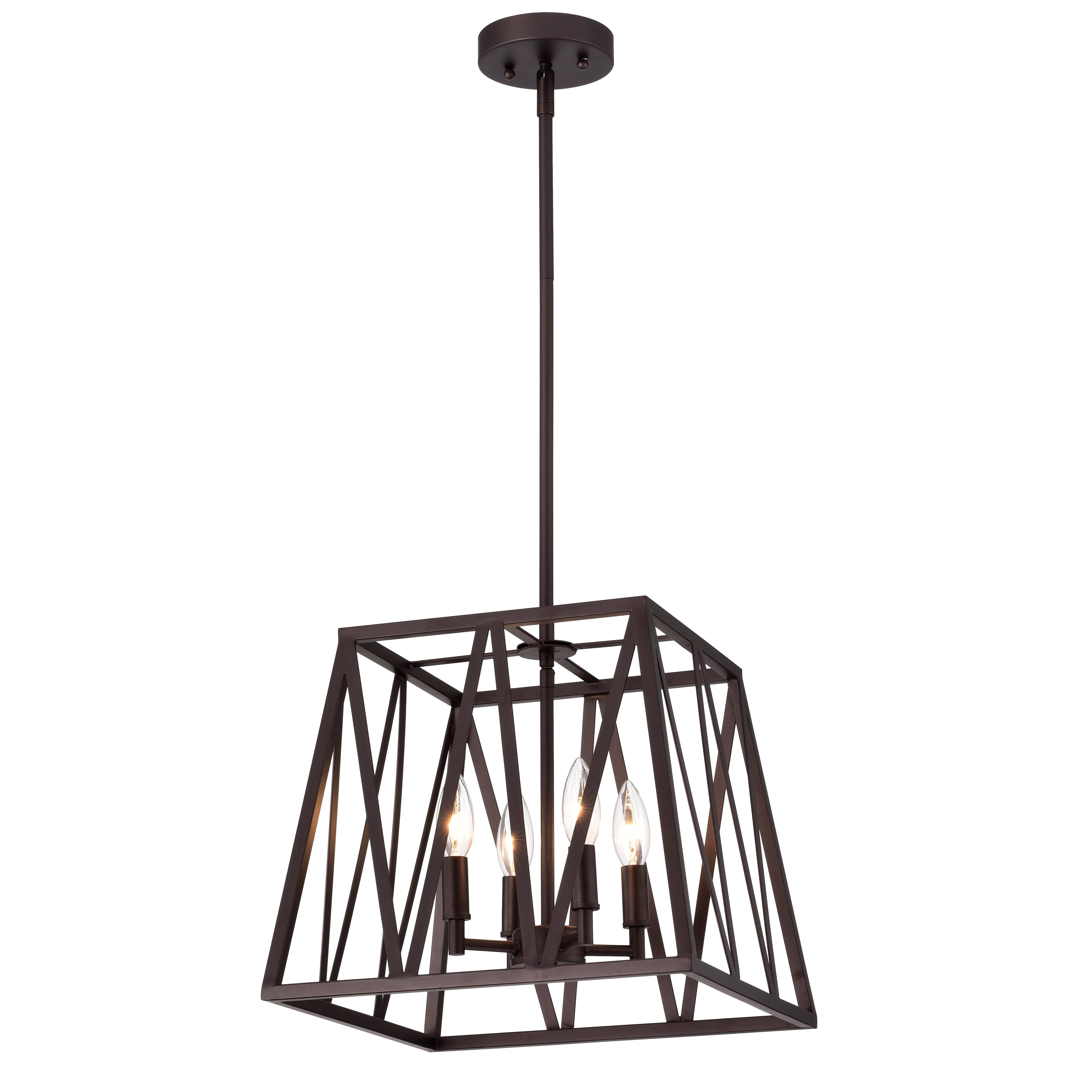 RADIANCE goods Industrial 4 Light Oil Rubbed Bronze Inverted Pendant ...