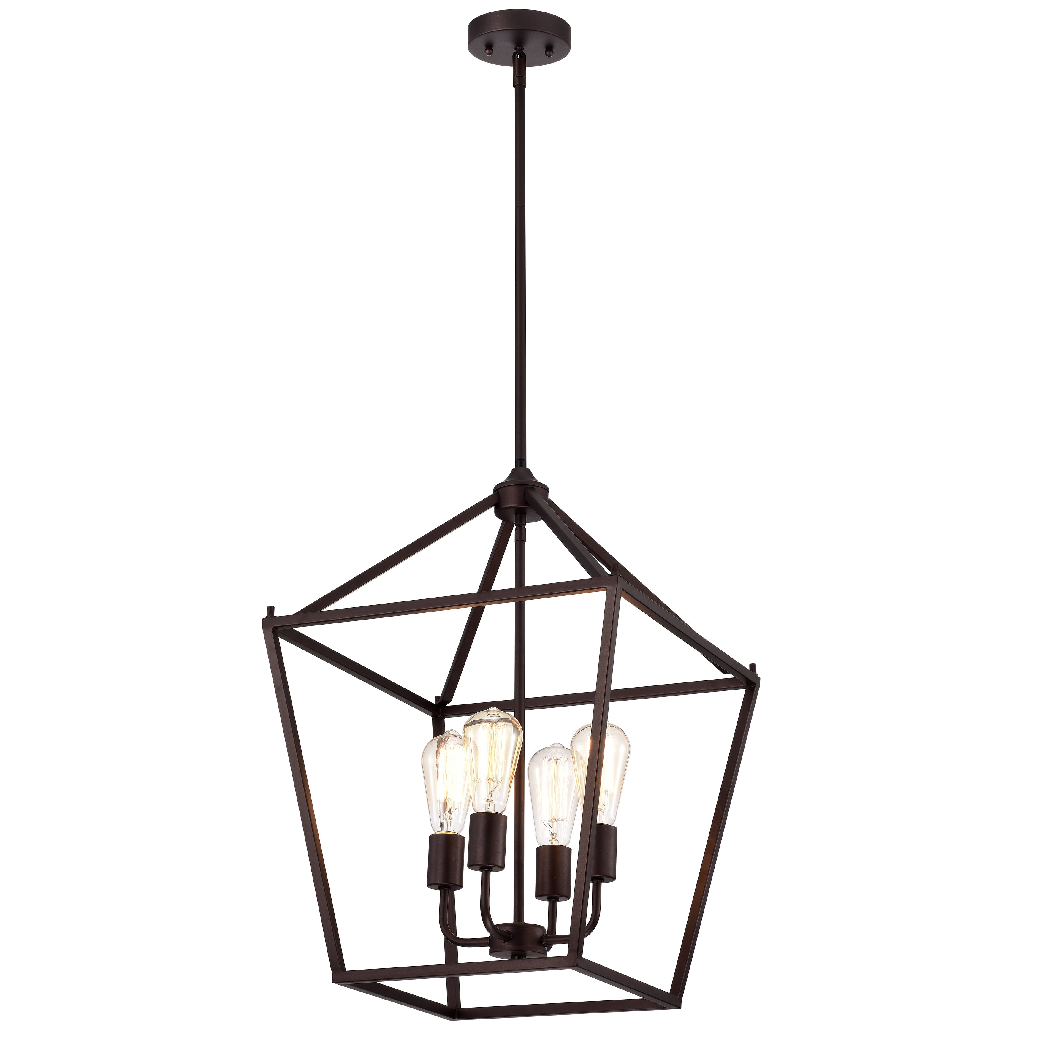 RADIANCE goods Industrial 4 Light Oil Rubbed Bronze Inverted Pendant ...