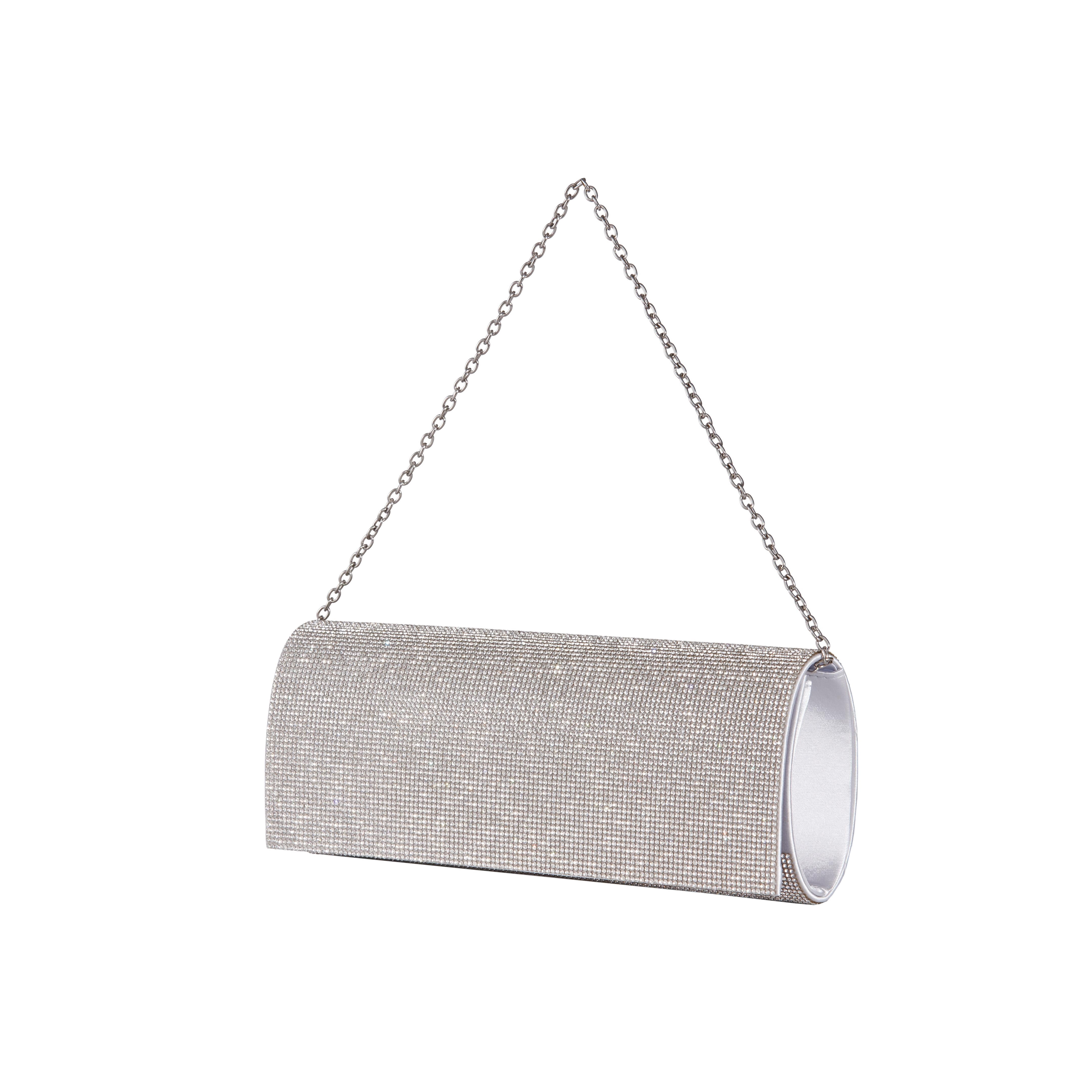 RADIANT RHINESTONE ENVELOPE CLUTCH BAG, TINA BAG SILVER - Walmart.com