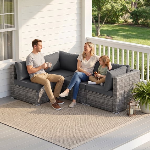 RADIATA 4-Piece Patio Furniture Set, Heavy-Duty 500 lbs Outdoor ...
