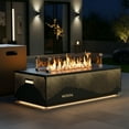 RADIATA 42" Rectangle Outdoor Gas Fire Pit Table, 50,000 BTU, Dual-Fuel ...