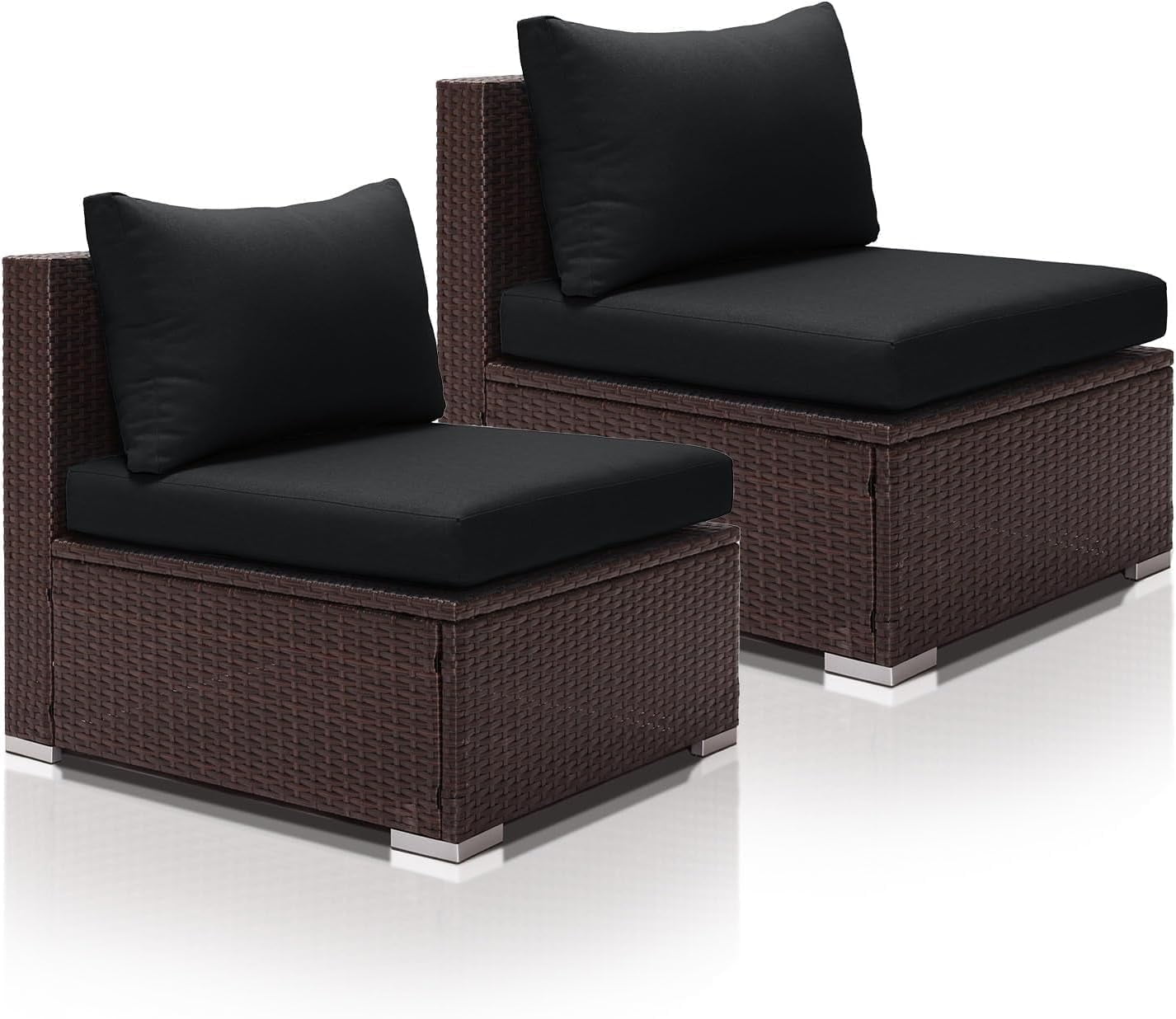 RADIATA® Outdoor Patio Luxury Wicker Corner Chair with Olefin Black ...