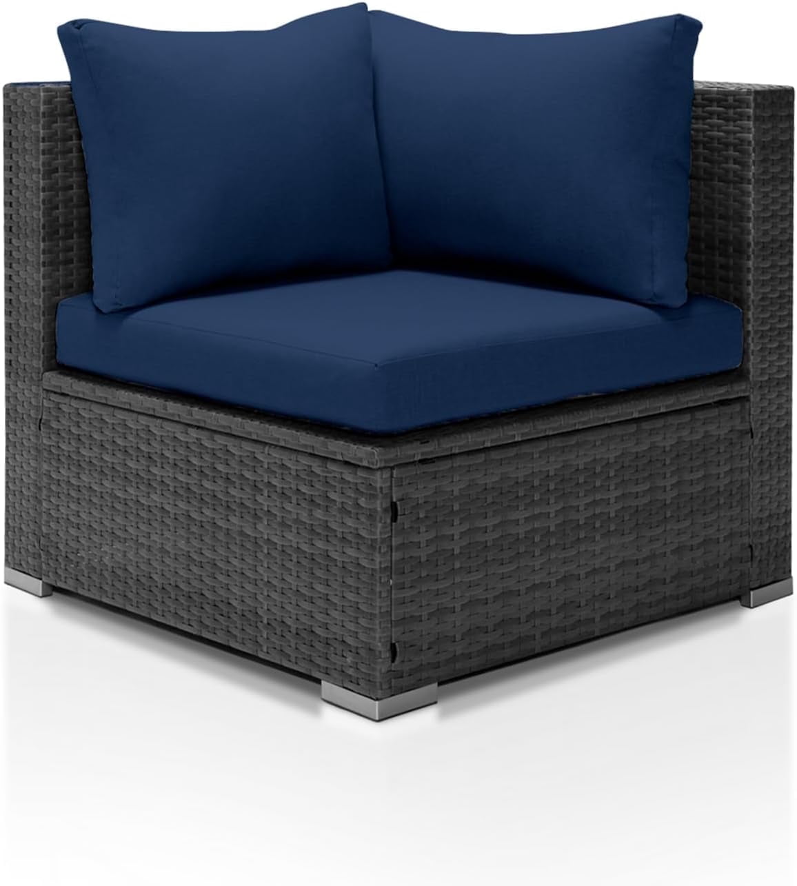 RADIATA® Wicker Corner Chair with Navy Olefin Cushions Outdoor ...