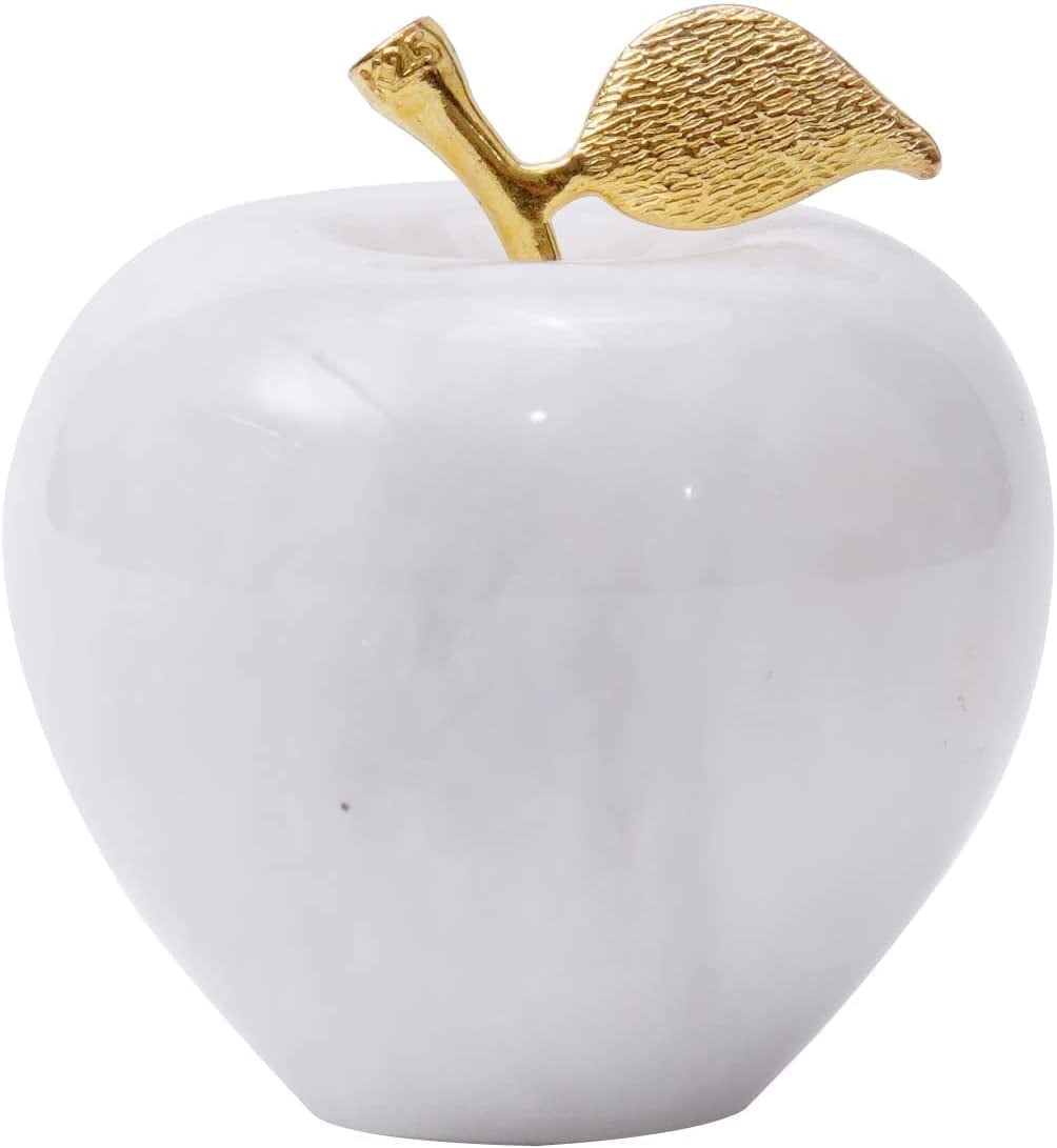 Radicaln White Marble Apple Paperweight 3" – Handmade Desk Decor Accent ...