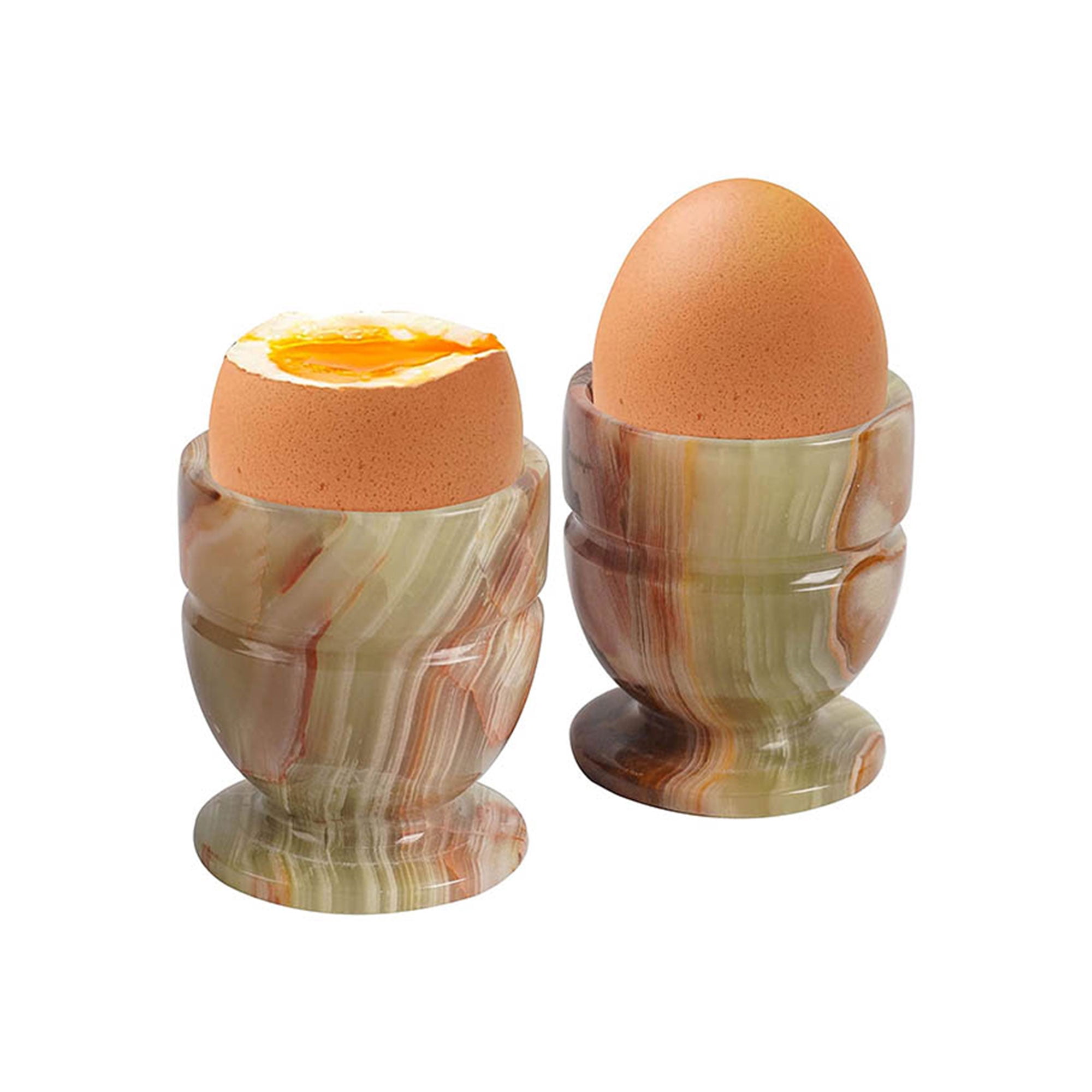 Radicaln Marble Egg Cups, Set of 2, 2.3x2.5 Inch, Green Onyx, Handmade ...