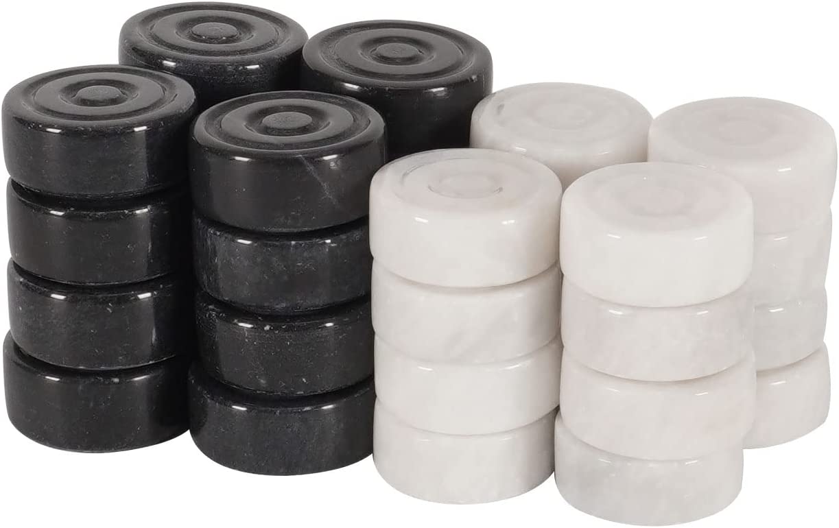 RADICALn Marble Black & White Big Board Games Complete Checker Figures ...