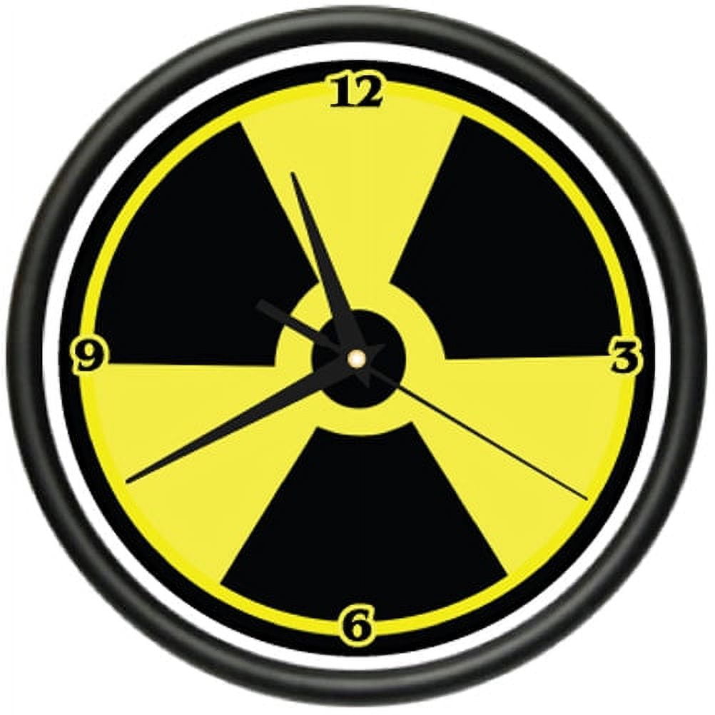 RADIOACTIVE Wall Clock symbol toxic waste radiation - Walmart.com