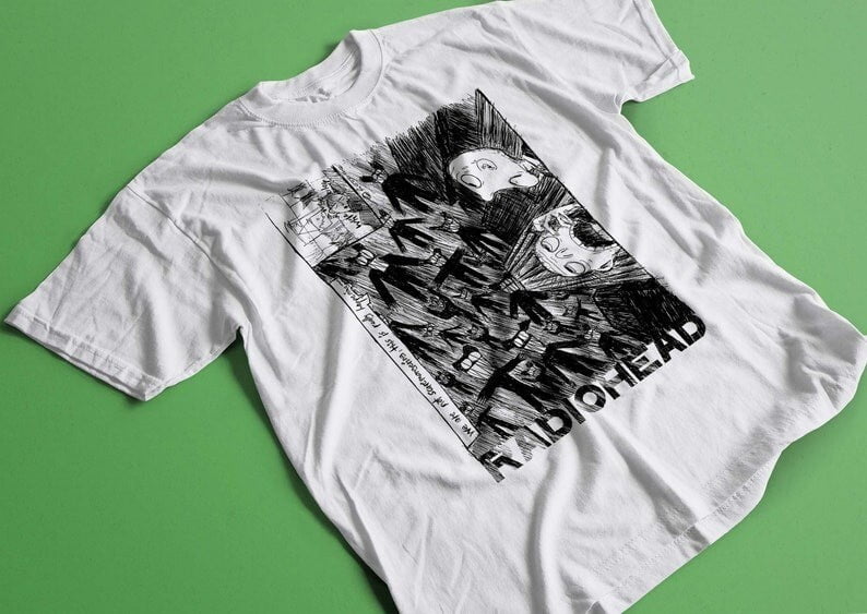 RADIOHEAD SCRIBBLE 2000 White Retro T-Shirt new new hot - Walmart.com
