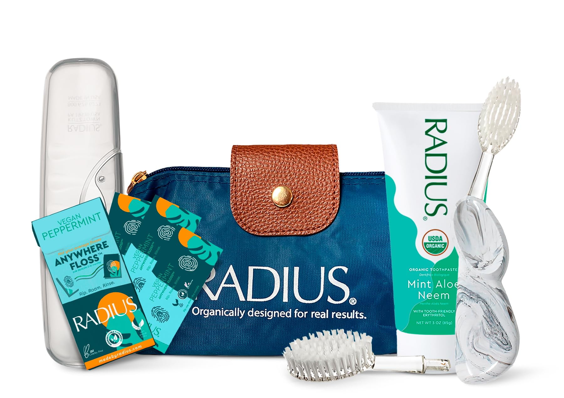 RADIUS Big Clean Deluxe Oral Care Gift Set (Big Brush With Replaceable ...