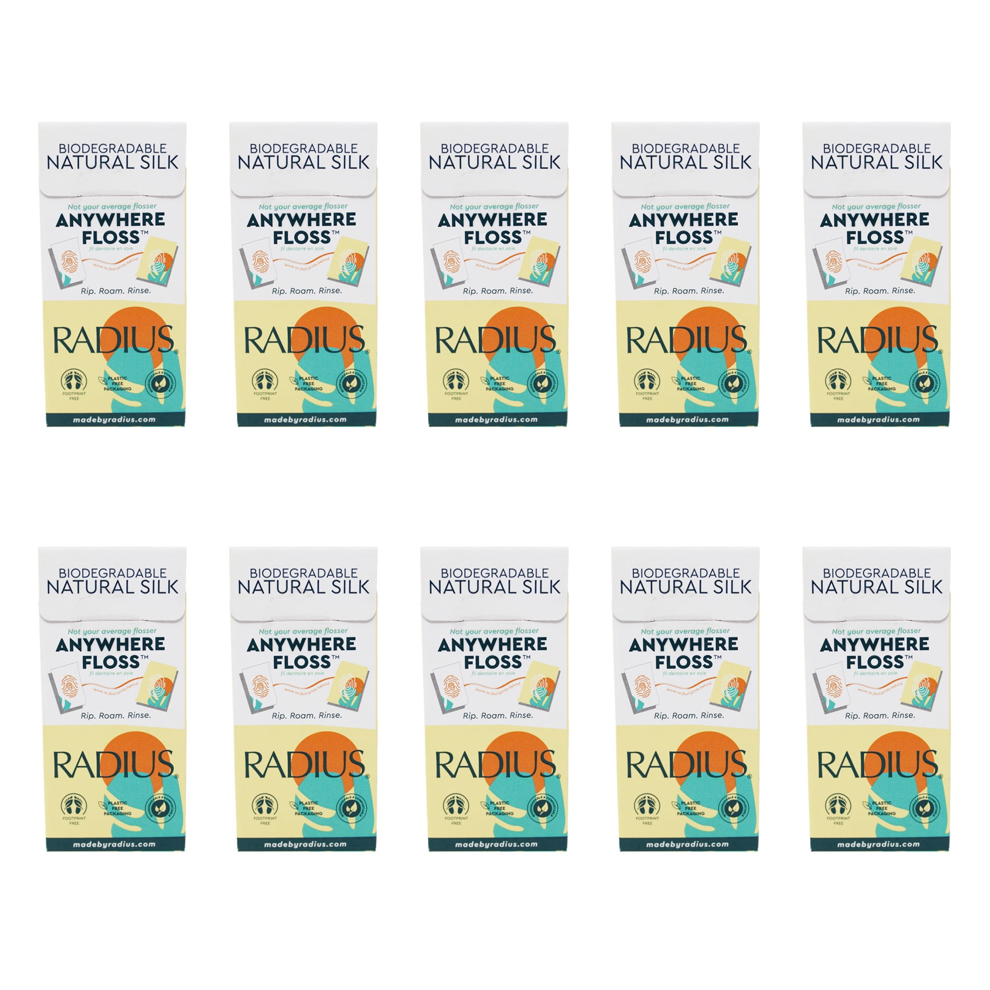 RADIUS Natural Unscented Silk Anywhere Floss Travel Dental Floss for ...
