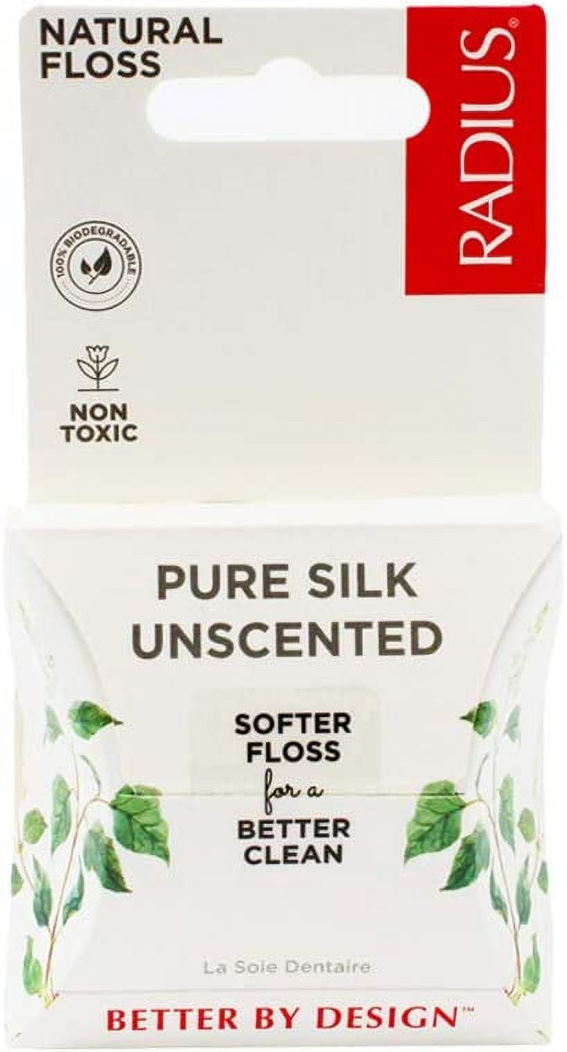 RADIUS Natural Unscented Silk Dental Floss 33 Yards Non-Toxic Oral Care ...