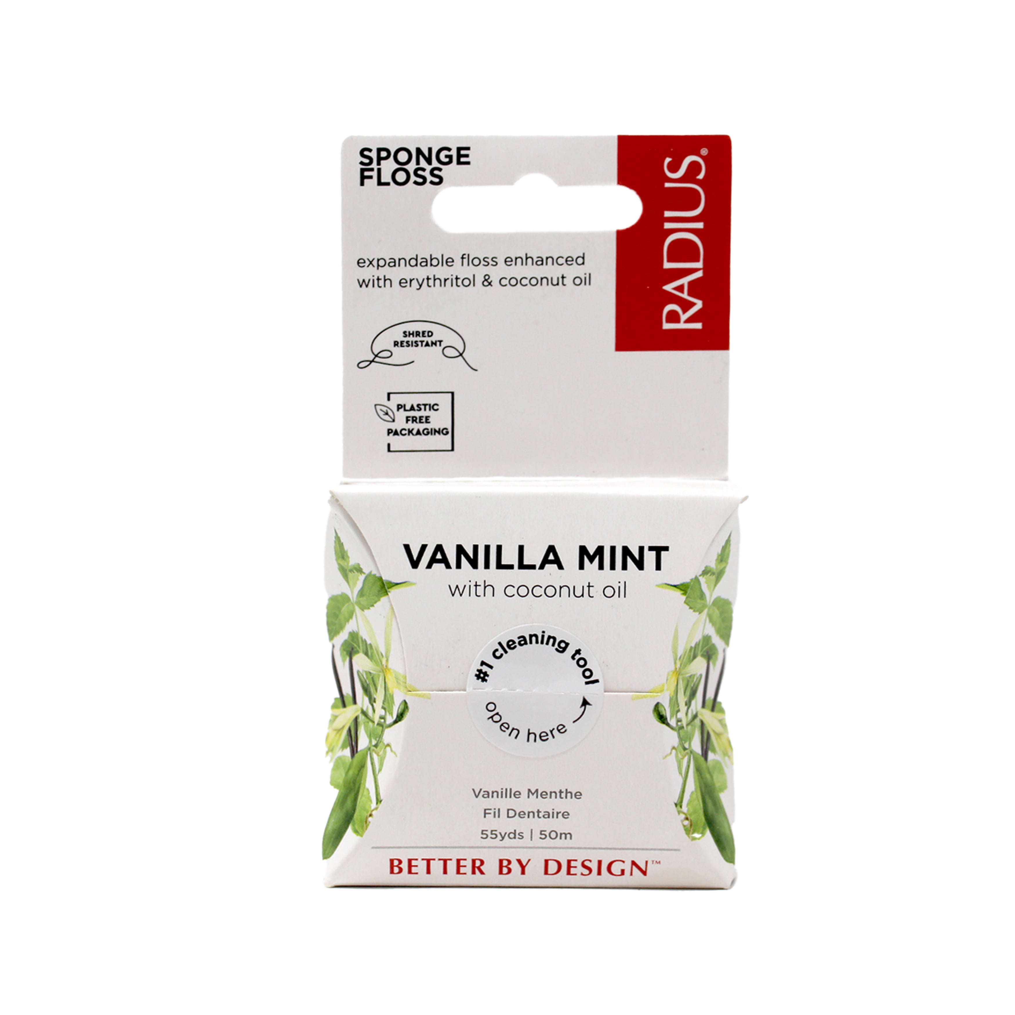 RADIUS - Vanilla Mint With Coconut Oil Dental Sponge Floss - Walmart.com