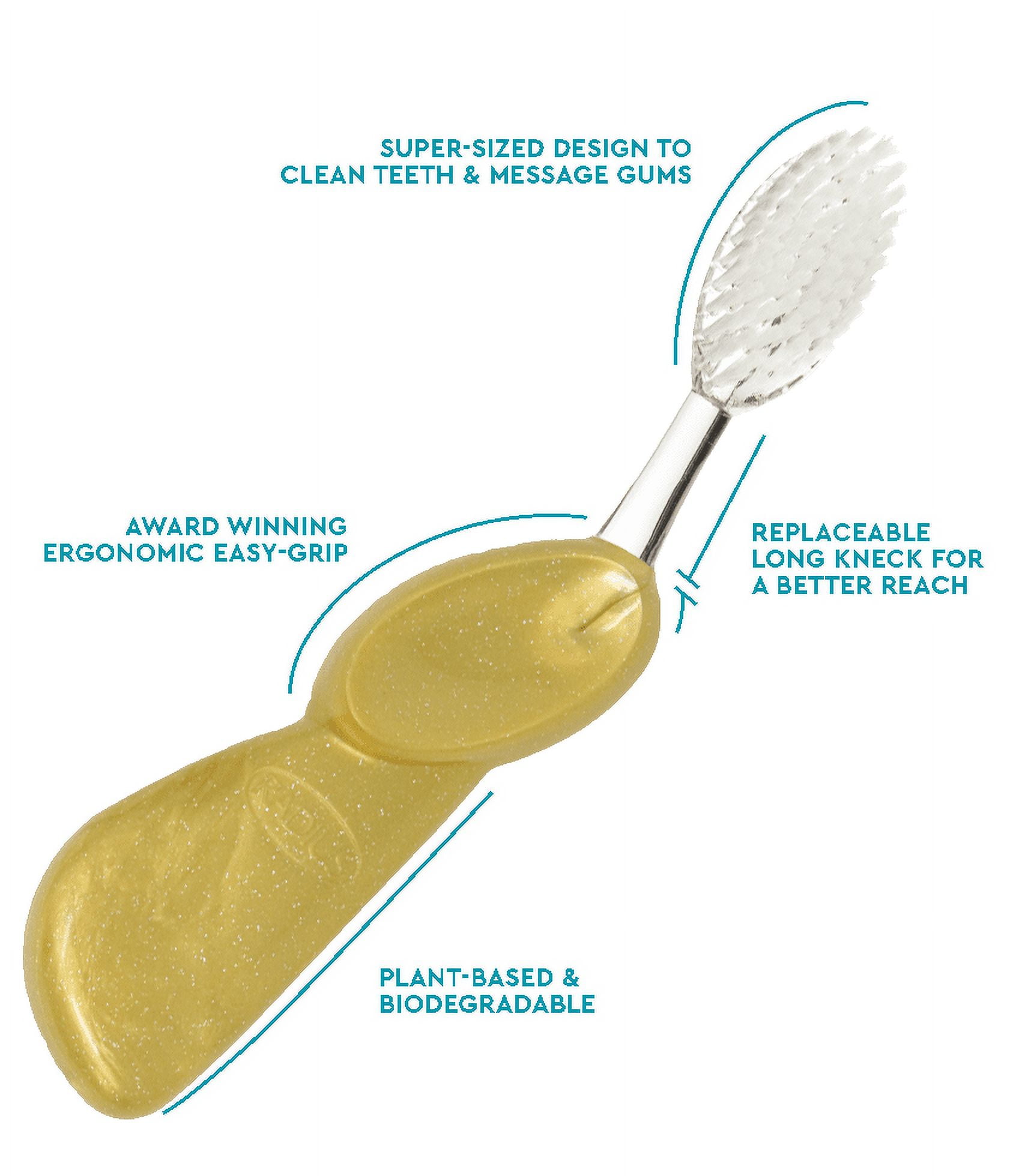 RADIUS Toothbrush Big Brush with Replaceable Head, Left Hand, Soft in ...