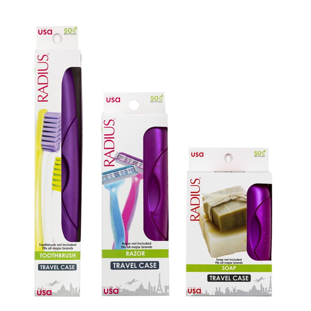 RADIUS Toothbrush Portable Travel Case Kit Standard Toothbrush Soap ...