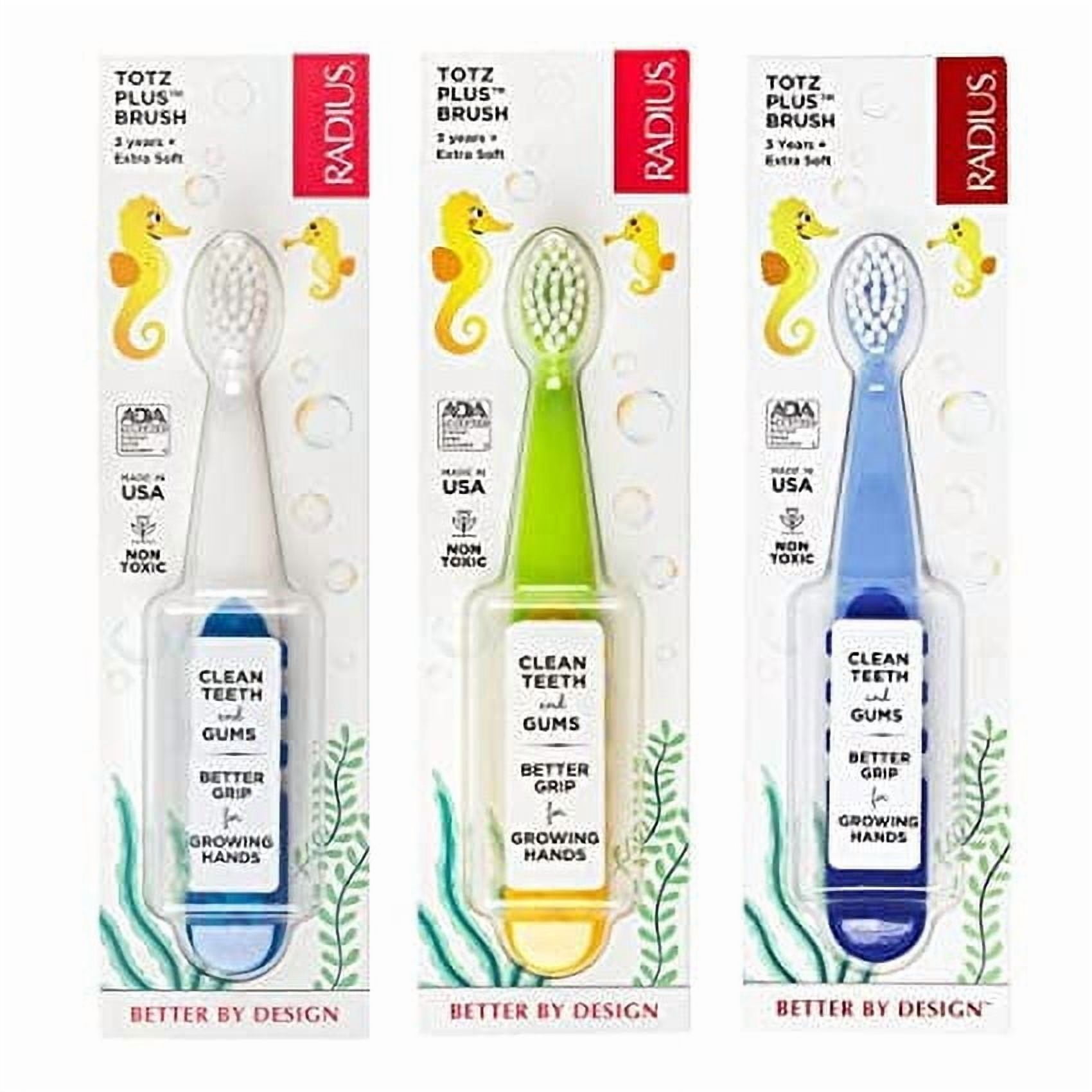 RADIUS Totz Plus Kids Toothbrush, BPA Free, ADA Accepted, 3+ Years ...