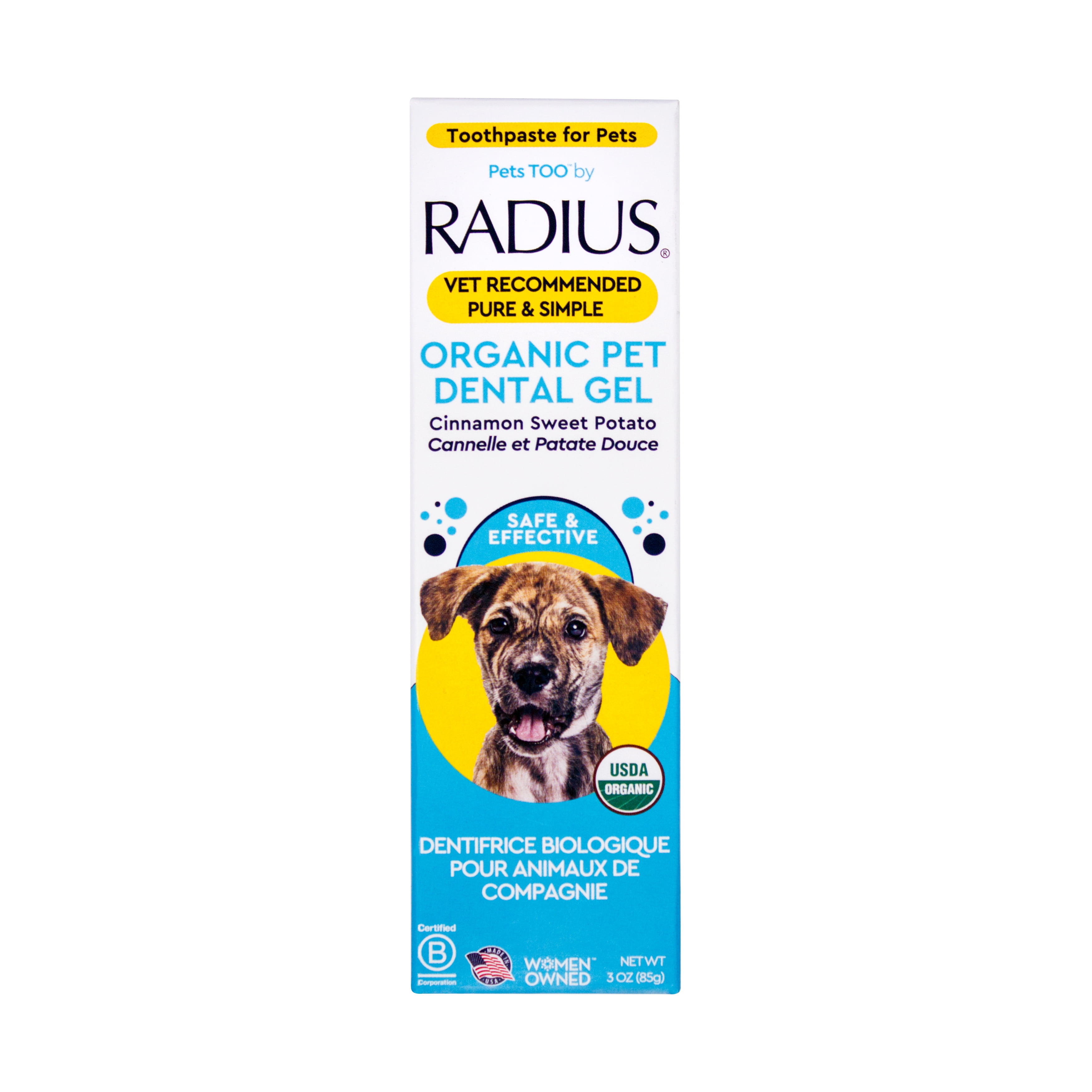 RADIUS USDA Organic Safe Doggy Dental Care Canine Dog Toothpaste 3.0 oz ...