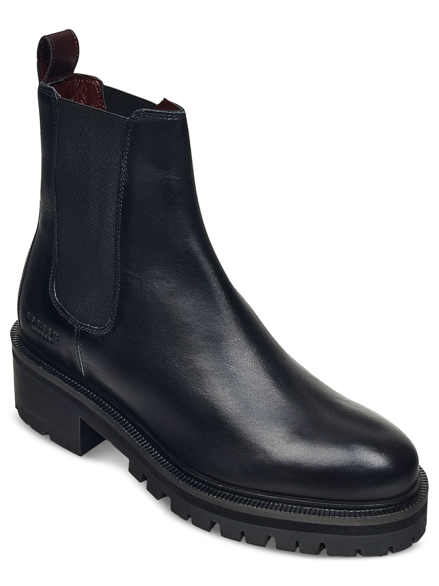 RADLEY LONDON Womens Black Color Block Padded Pull Tab Goring Lug Sole ...