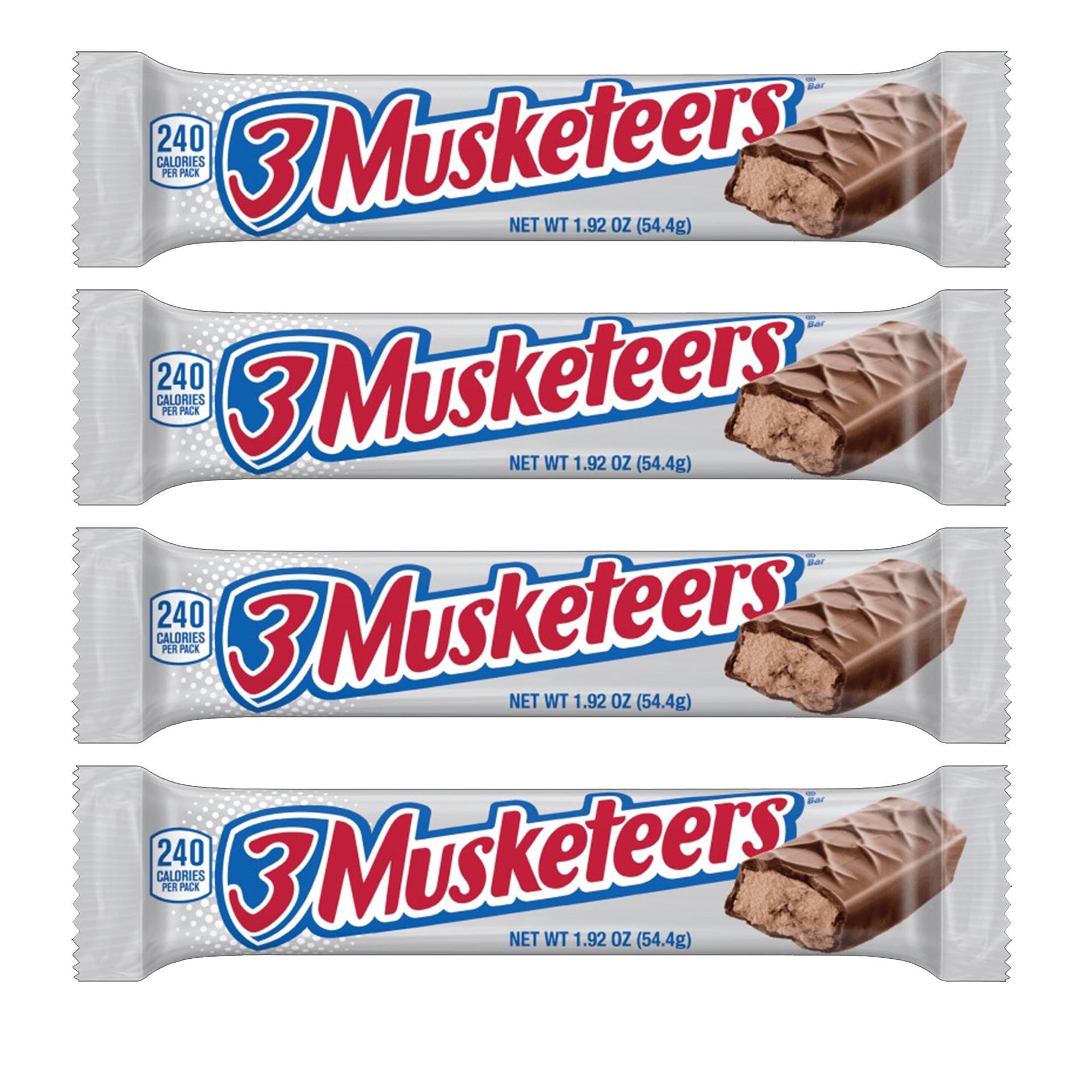 RADYAN 3 Musketeers Chocolate Candy Bars, 4 Pack, 1.92 oz - Walmart.com