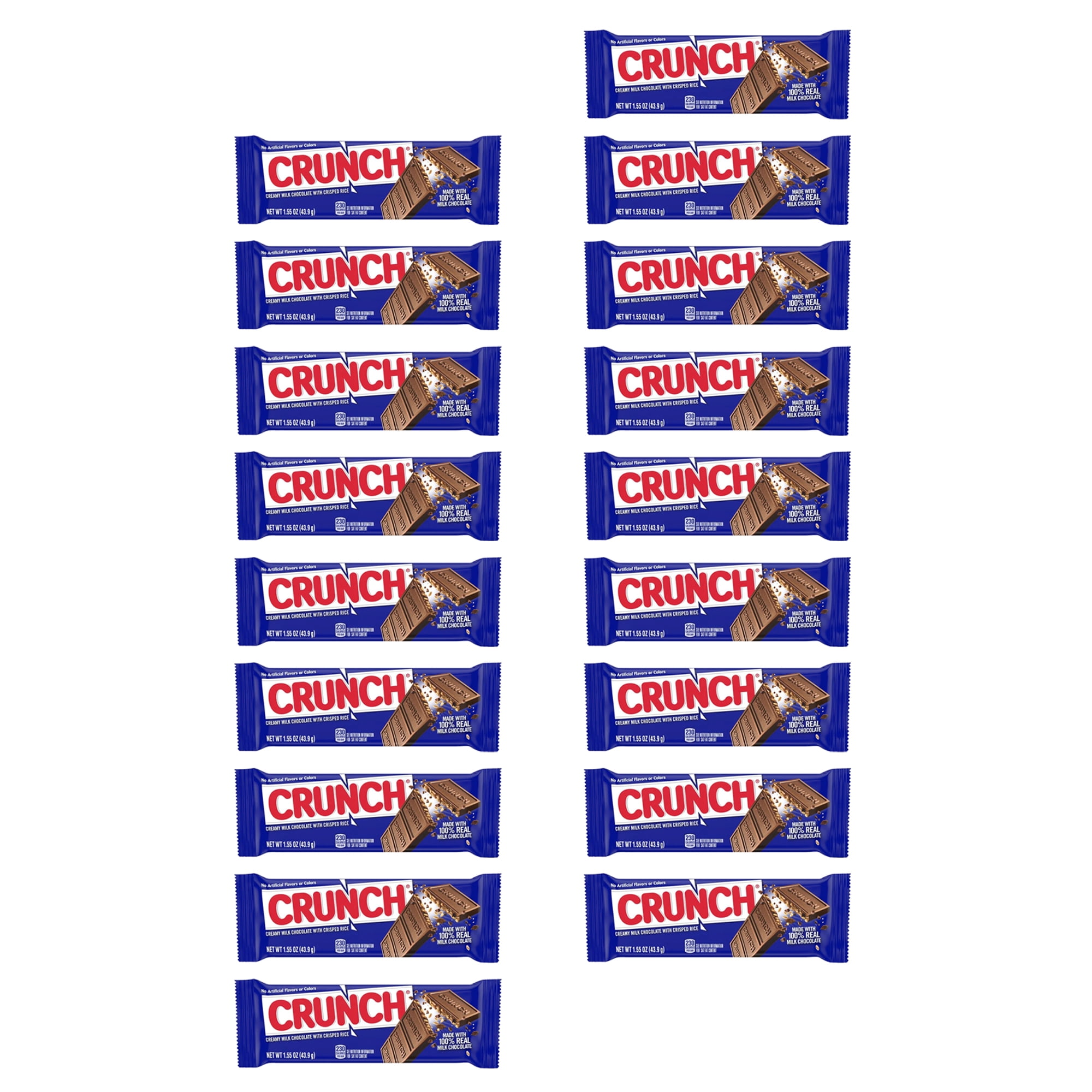 RADYAN Crunch Candy Bars, Creamy Milk Chocolate with Crisped Rice, 18 ...