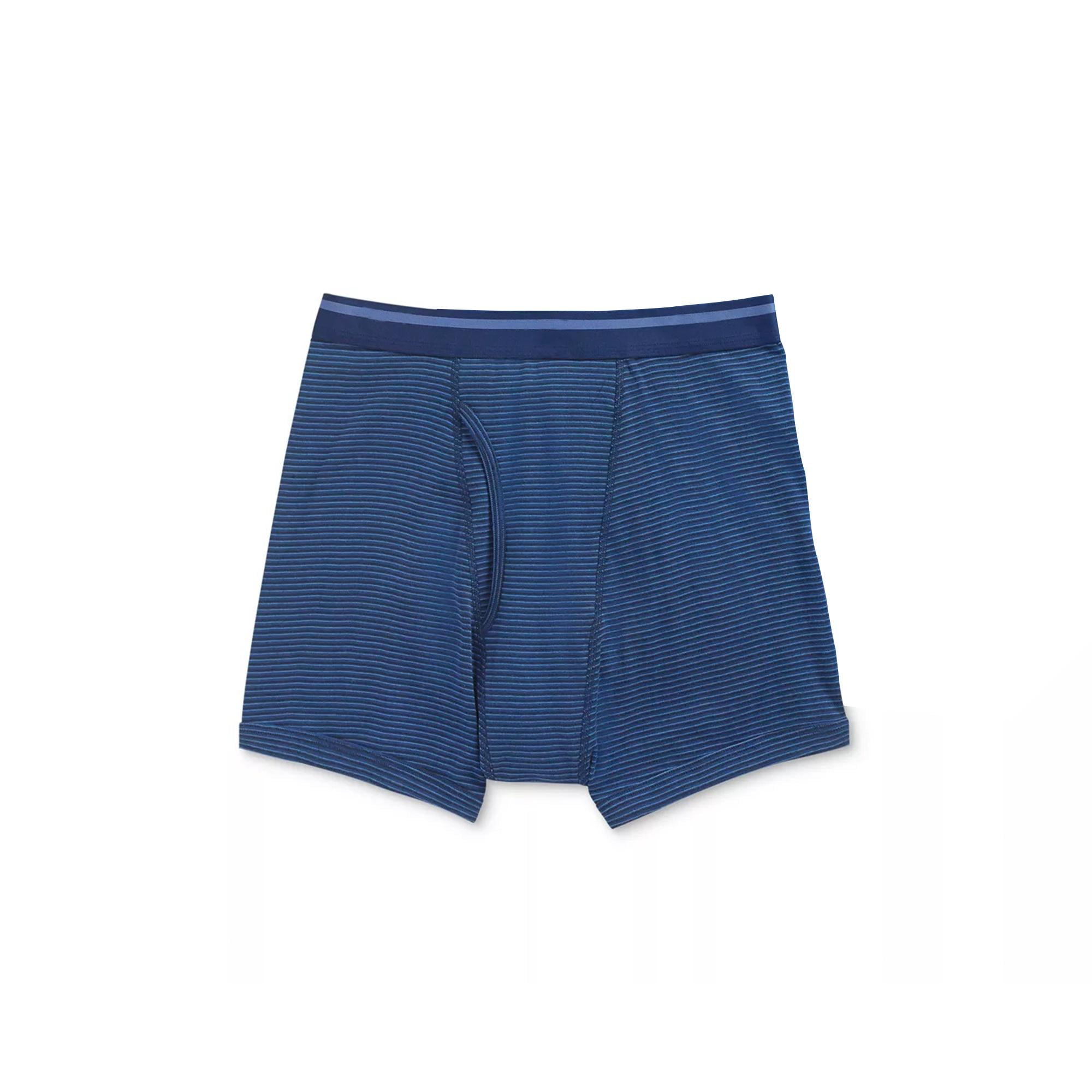 RADYAN Men’s Classic Underwear Boxer Briefs, 100% Cotton - Color: Blue ...
