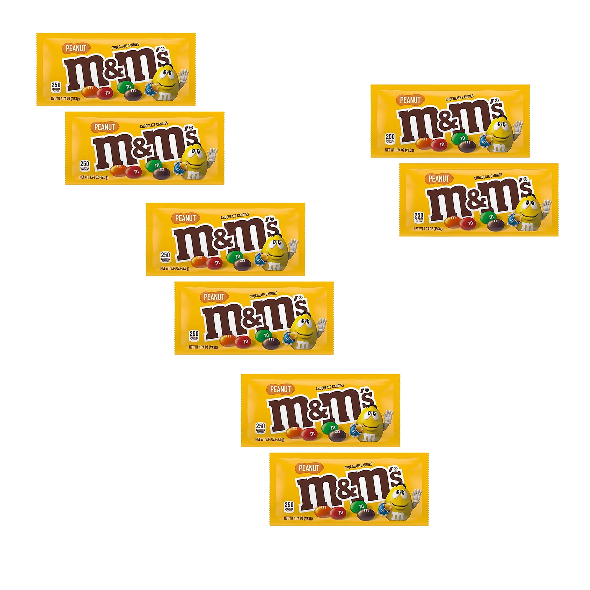 RADYAN M&M's Peanut Milk Chocolate Candy, 8-Count, 1.74 oz - Walmart.com