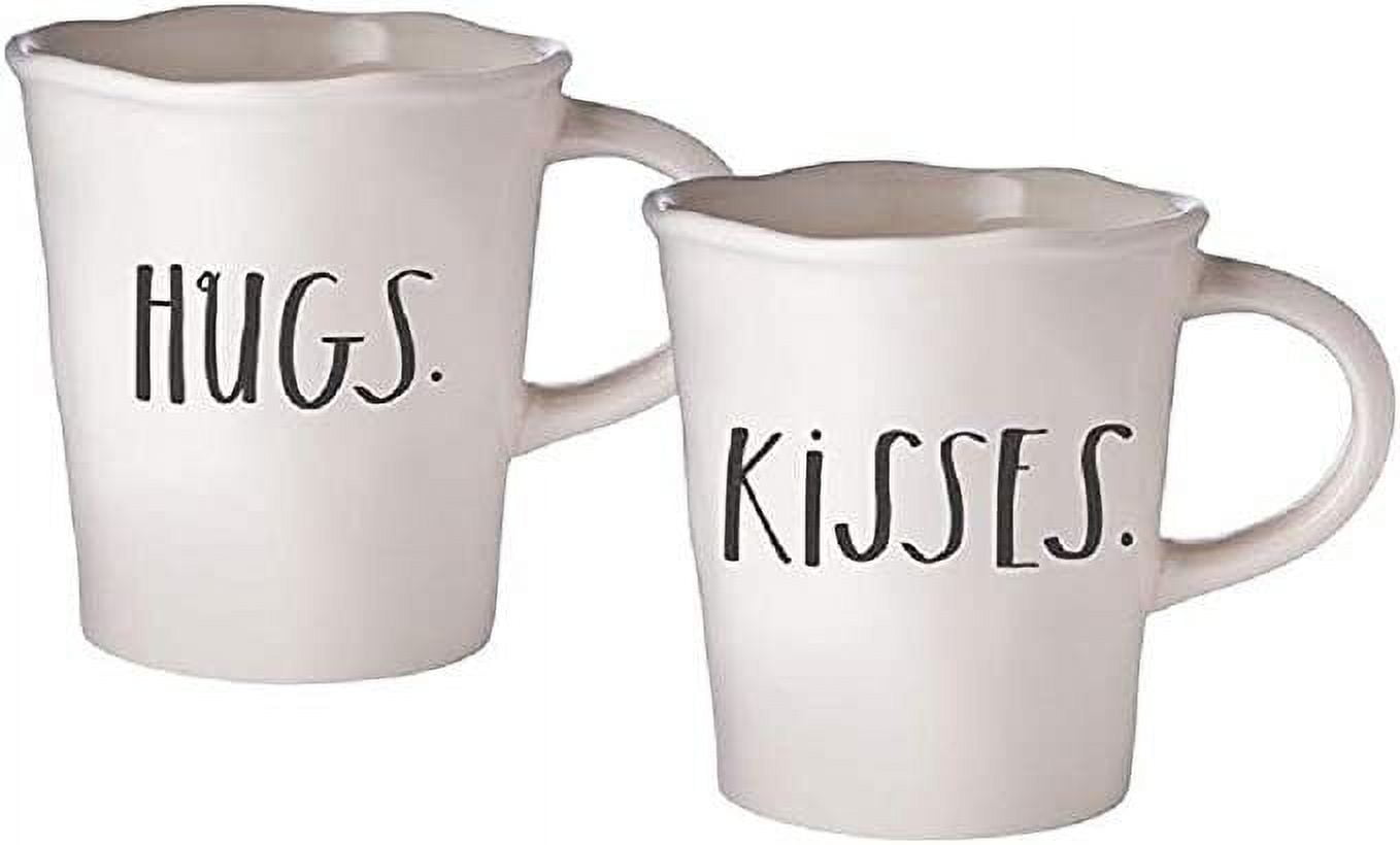 RAE DUNN Stem Print HUGS + KISSES Cafe Mugs - Walmart.com