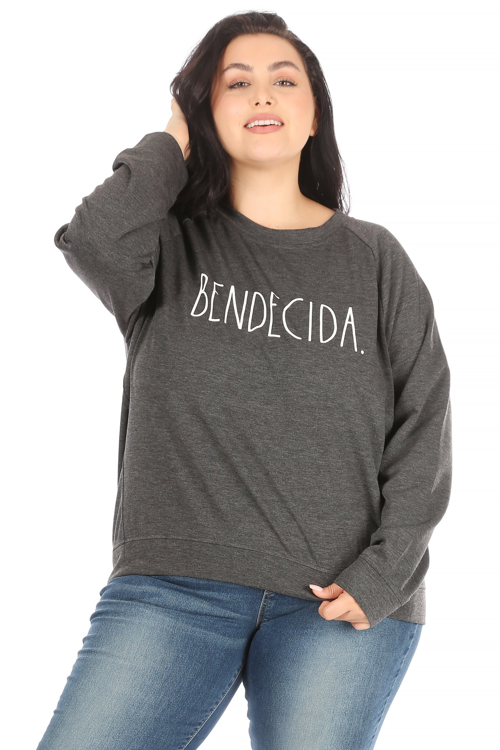 RAE DUNN Women's Plus Size Studio Raglan Sweatshirt Sweatshirt ...