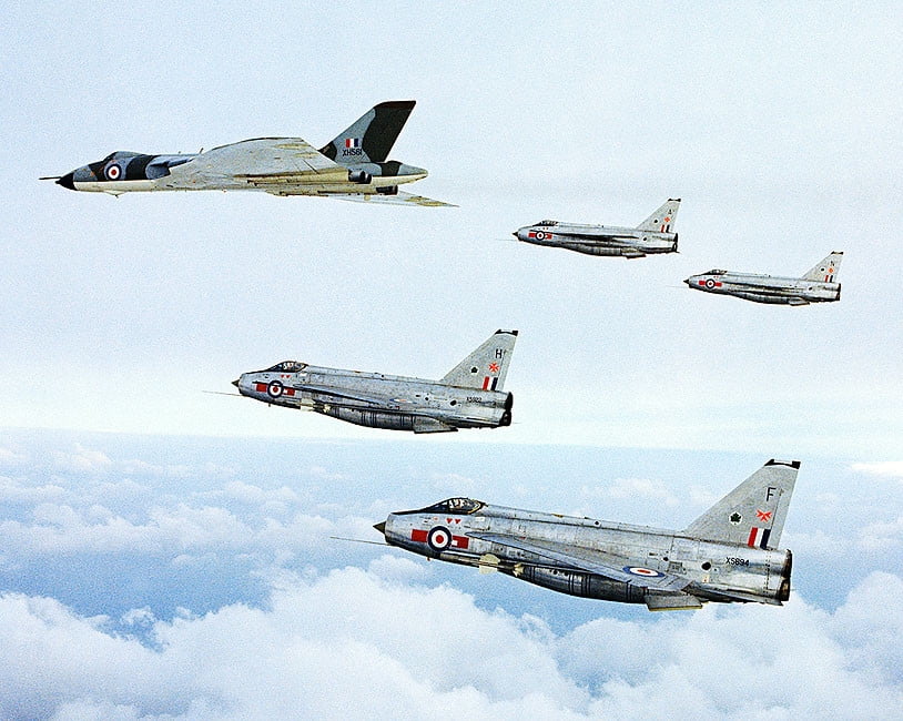 RAF Avro Vulcan B.2 With English Electric Lightning F.6s - 24x36 Inch ...